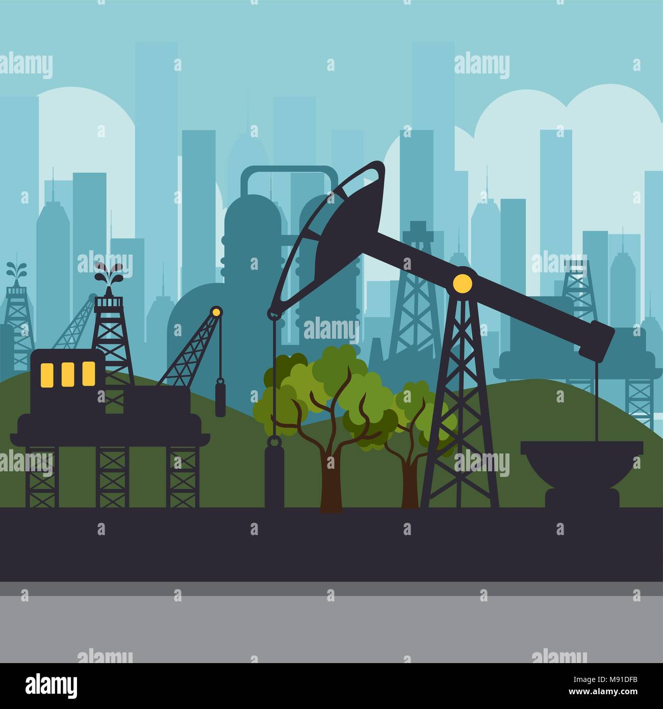 petroleum industry design, vector illustration eps10 graphic Stock ...