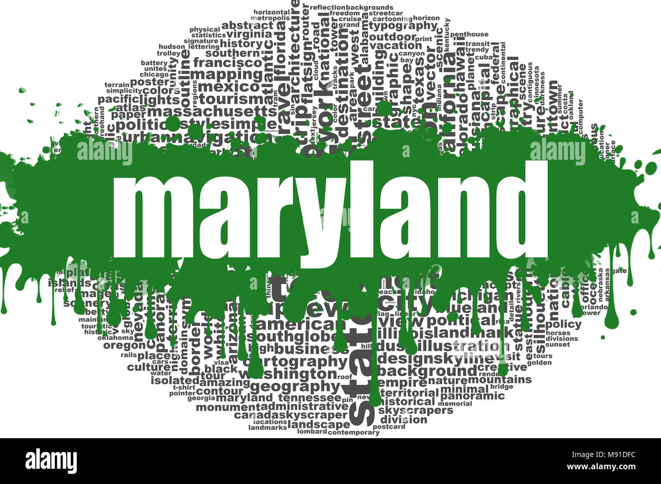 Maryland word cloud design. Creative illustration of idea word ...