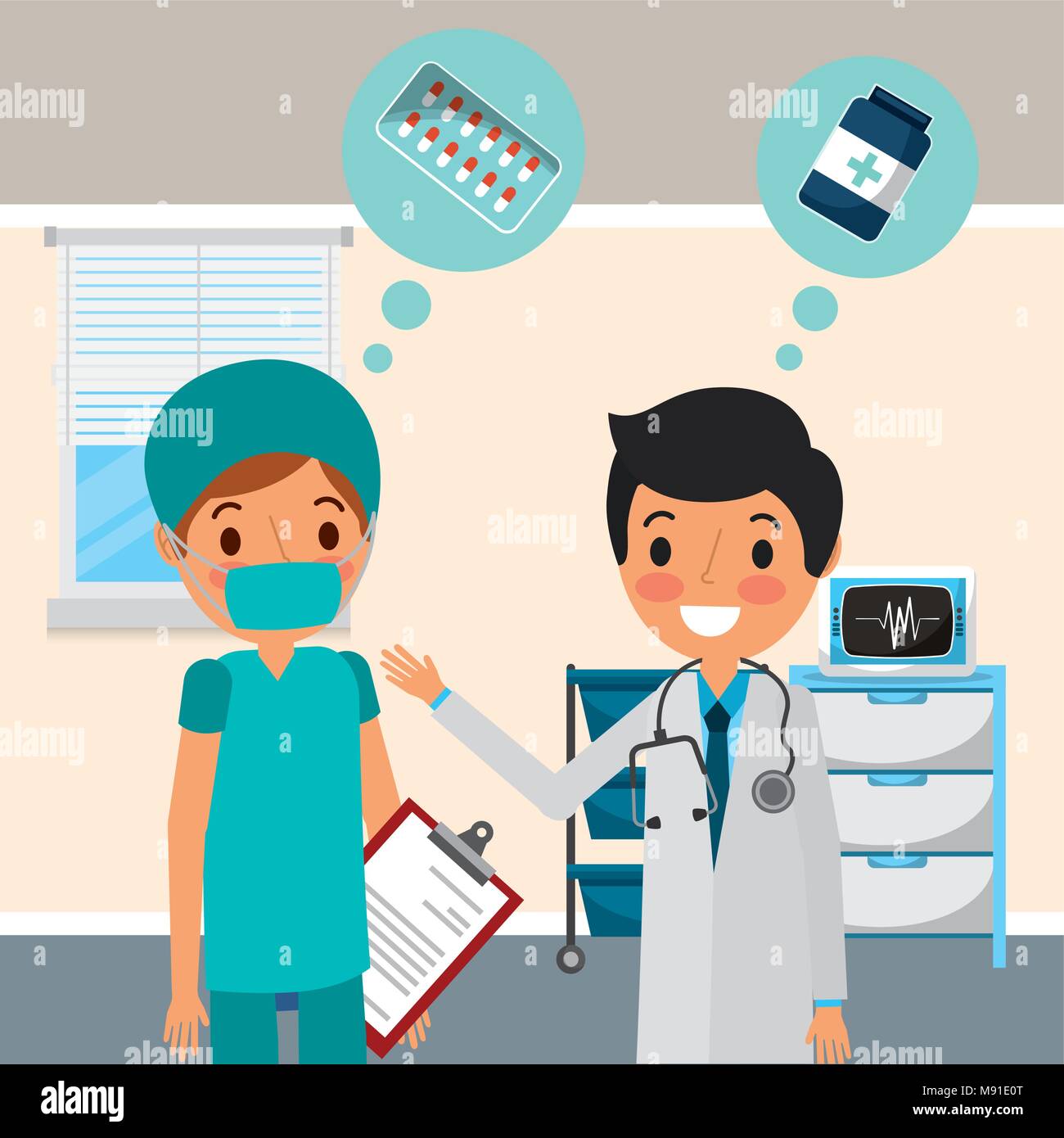 Medical appointment patient talk Stock Vector Images - Alamy