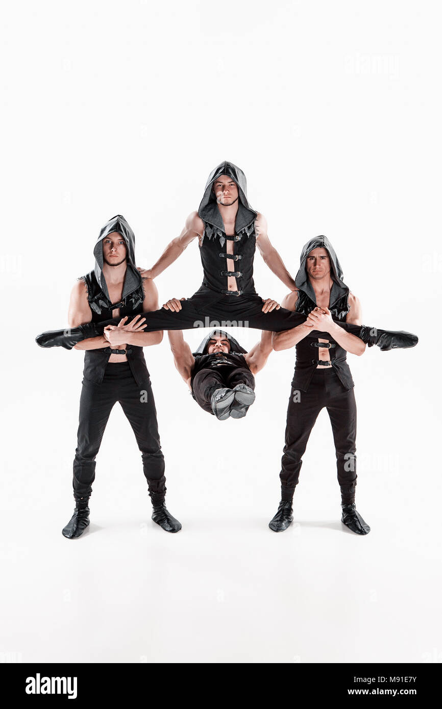 Group gymnastic acrobatic caucasian men hi-res stock photography and ...
