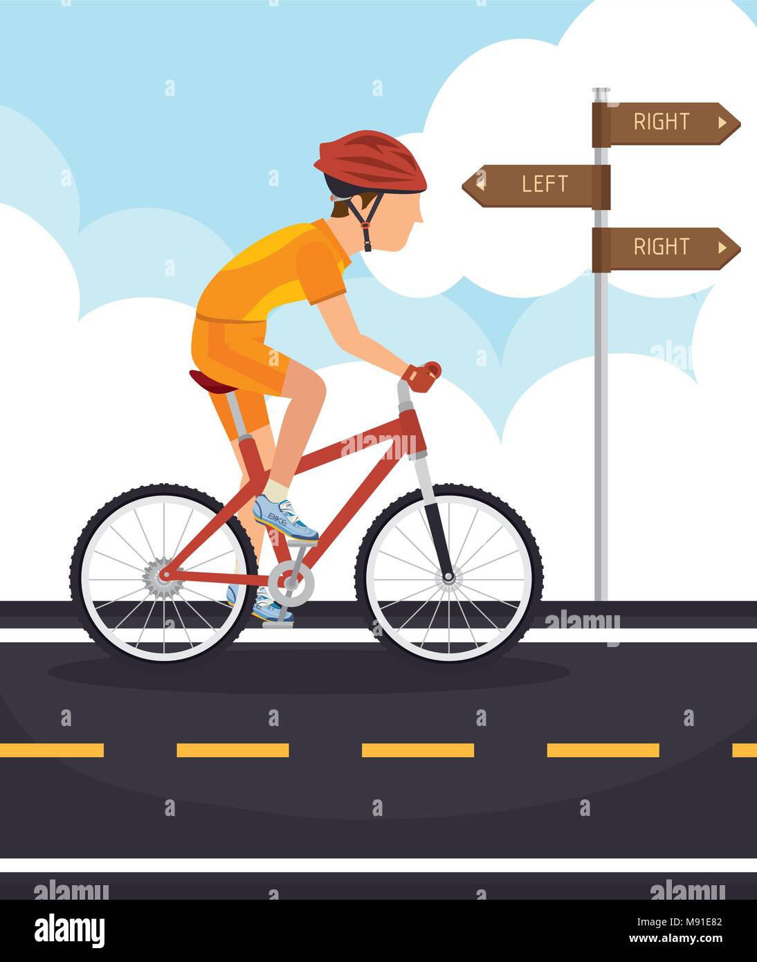 Bike ways Stock Vector Images - Alamy