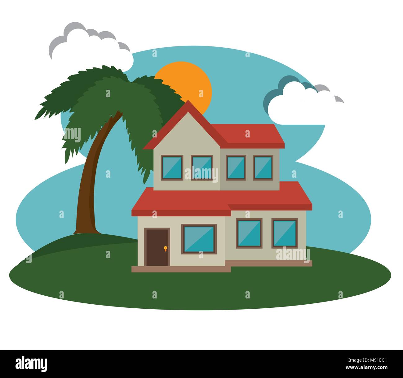 mansion house design, vector illustration eps10 graphic Stock Vector ...