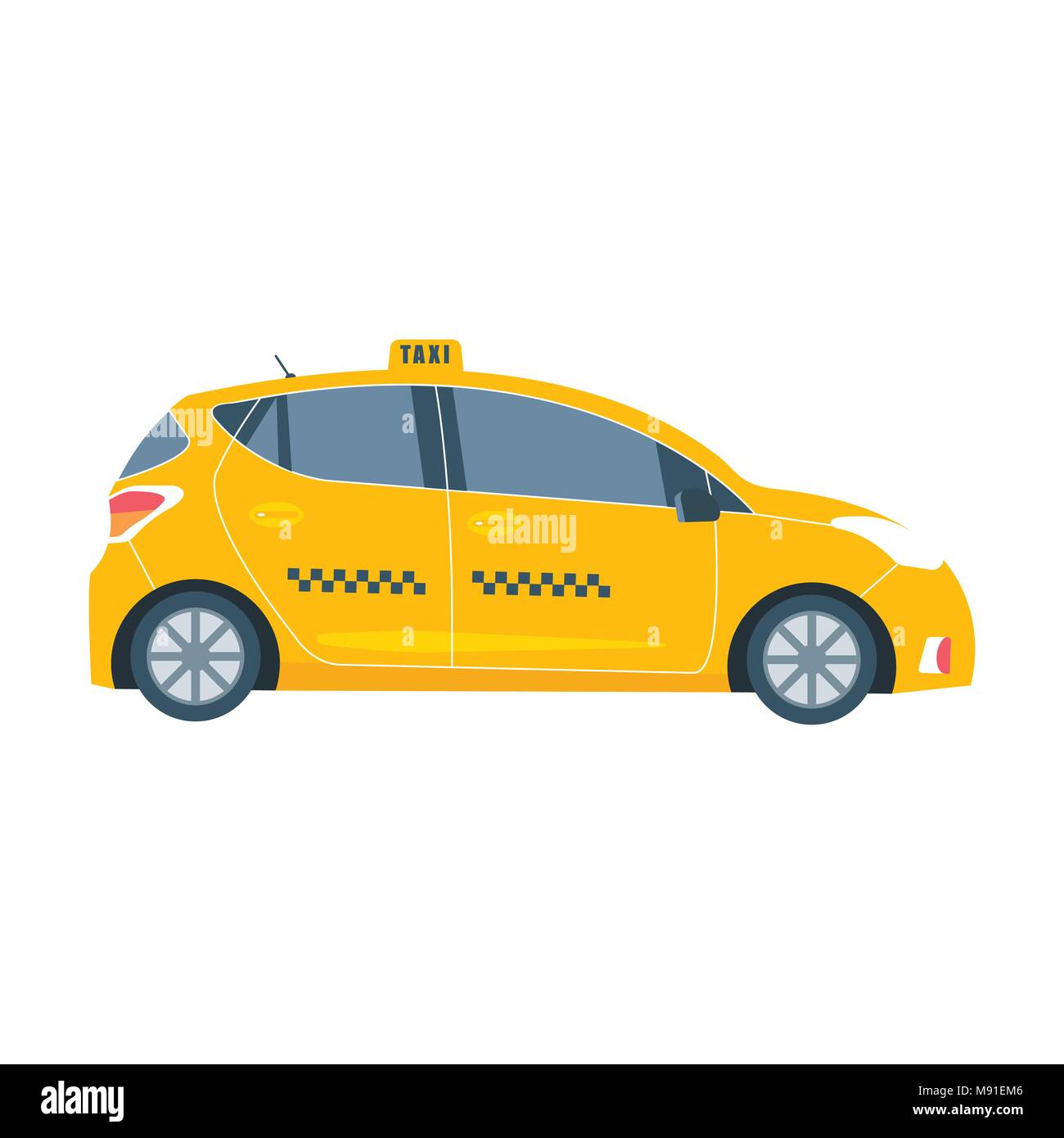 Yellow cab icon isolated on white background. Taxi service concept ...