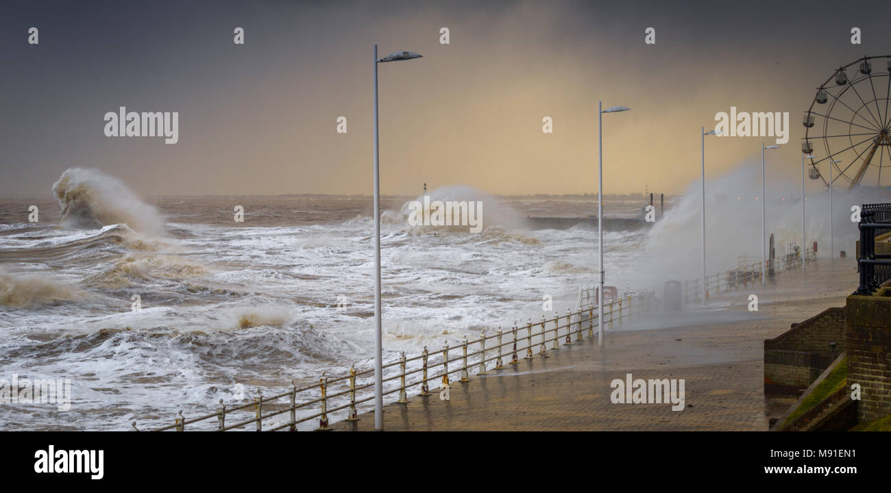 Angry sea on Bridlington Sea front caused by high tide and strong winds ...