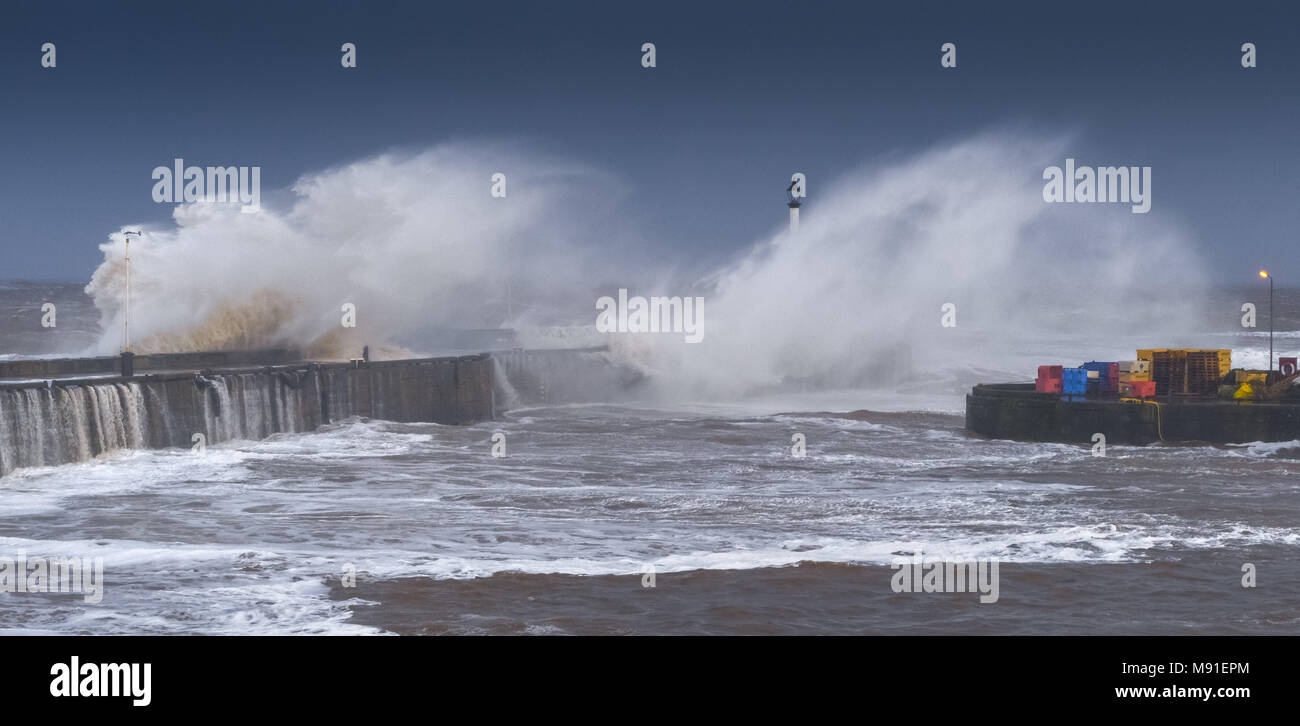 Angry sea on Bridlington Sea front caused by high tide and strong winds ...