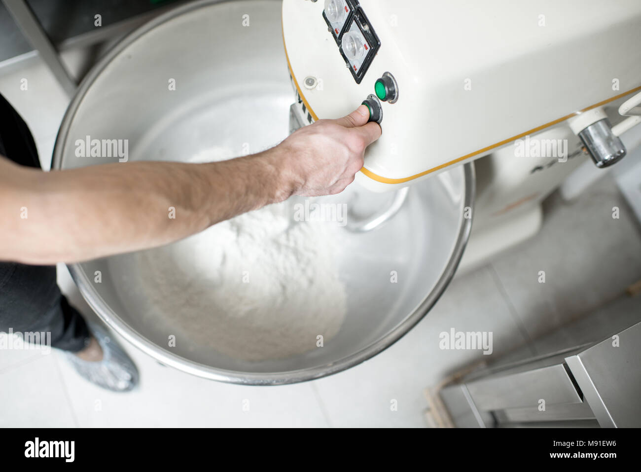 Mixing dough at the manufacturing Stock Photo - Alamy