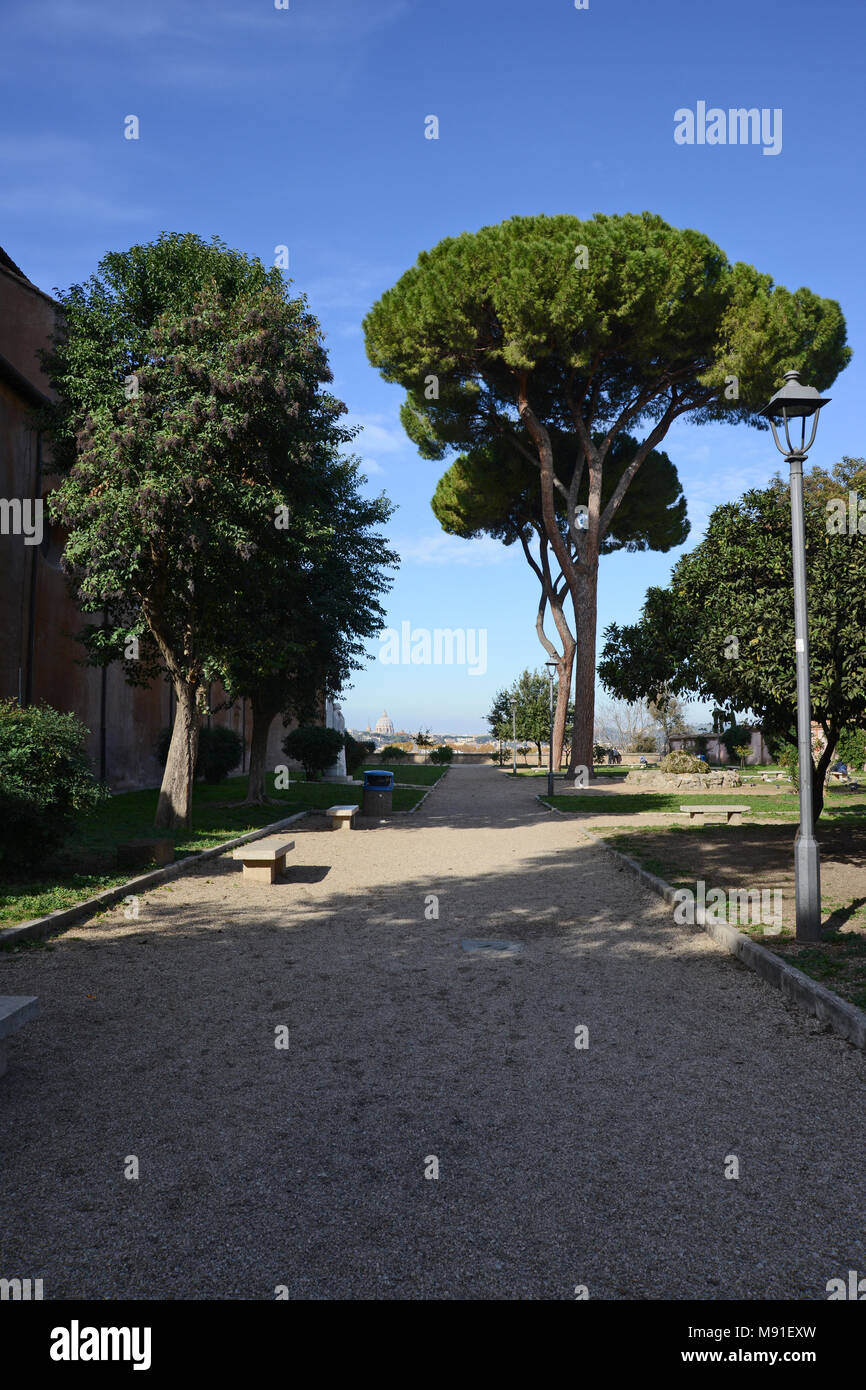 Giardino degli Aranci or Orange Tree Garden in Rome, Savello Park Stock ...
