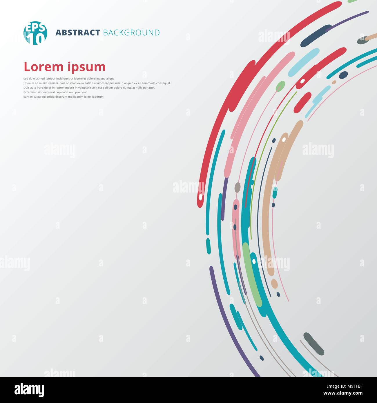 Modern style abstract with composition made of various motion lines ...