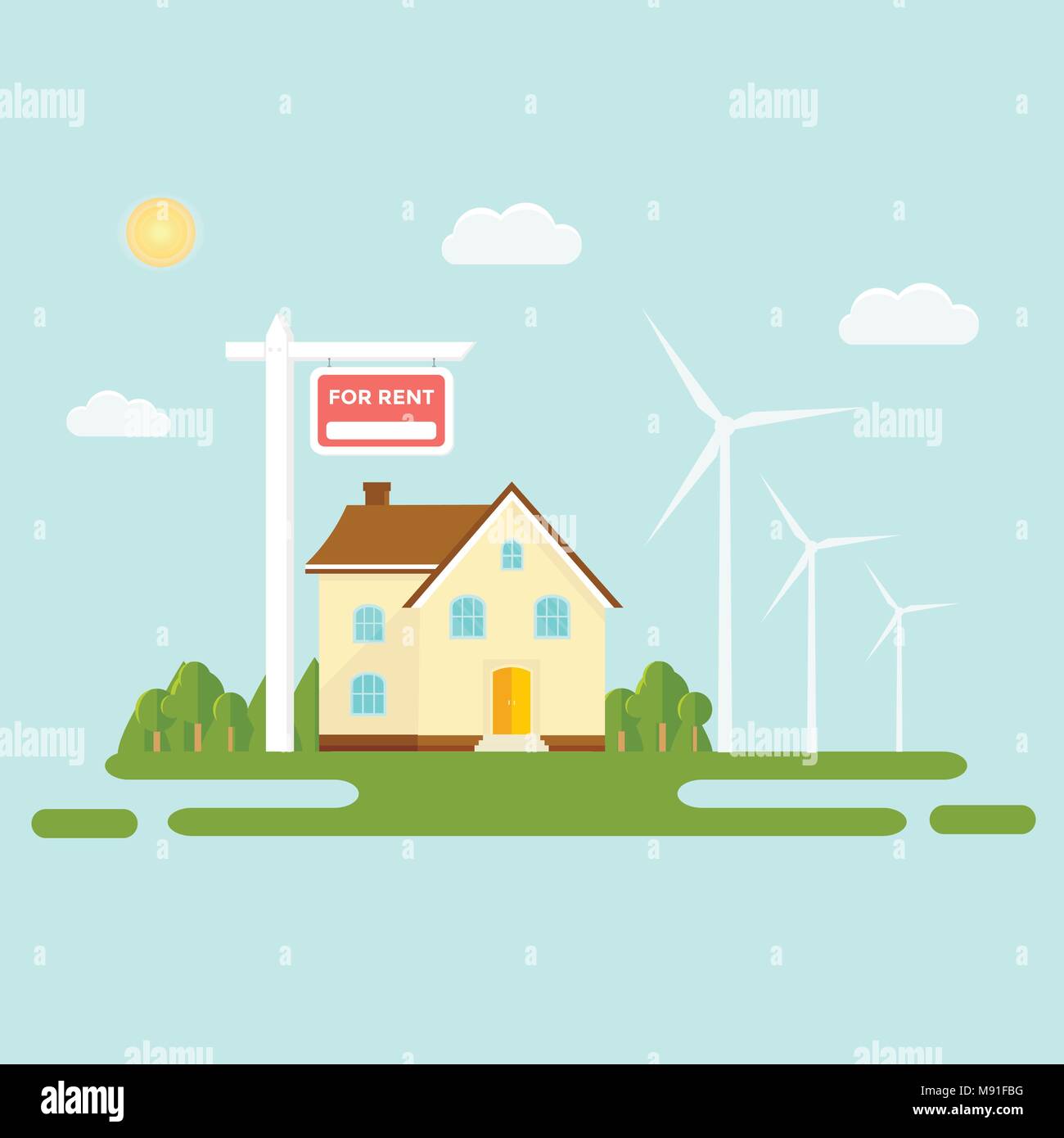Green housing estate trees Stock Vector Images - Alamy