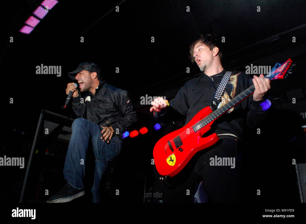 (L-R) Jason Cruz, Jake Kiley of Strung Out performing on the ...