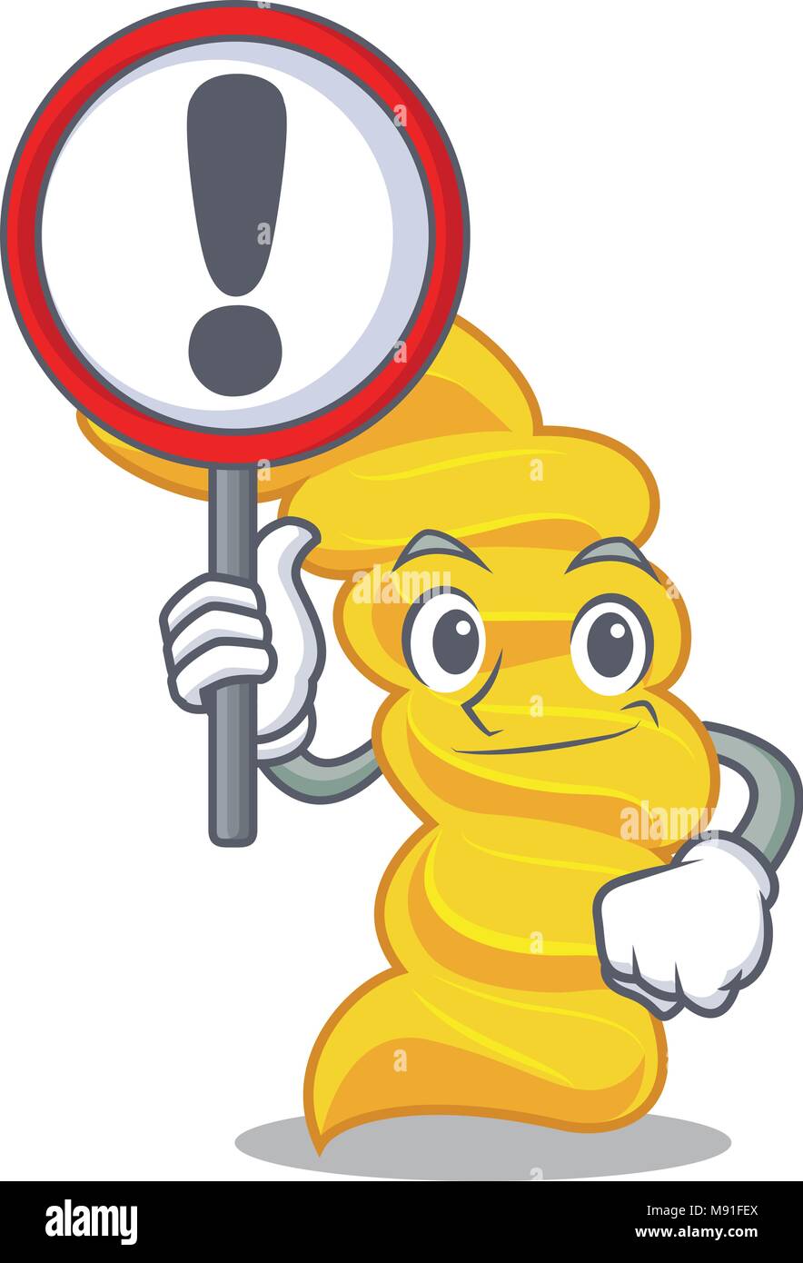 With sign fusilli pasta character cartoon Stock Vector Image & Art - Alamy