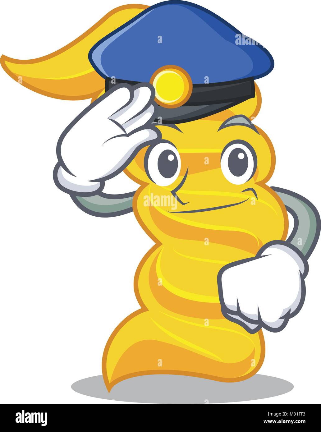 Police fusilli pasta character cartoon Stock Vector Image & Art - Alamy