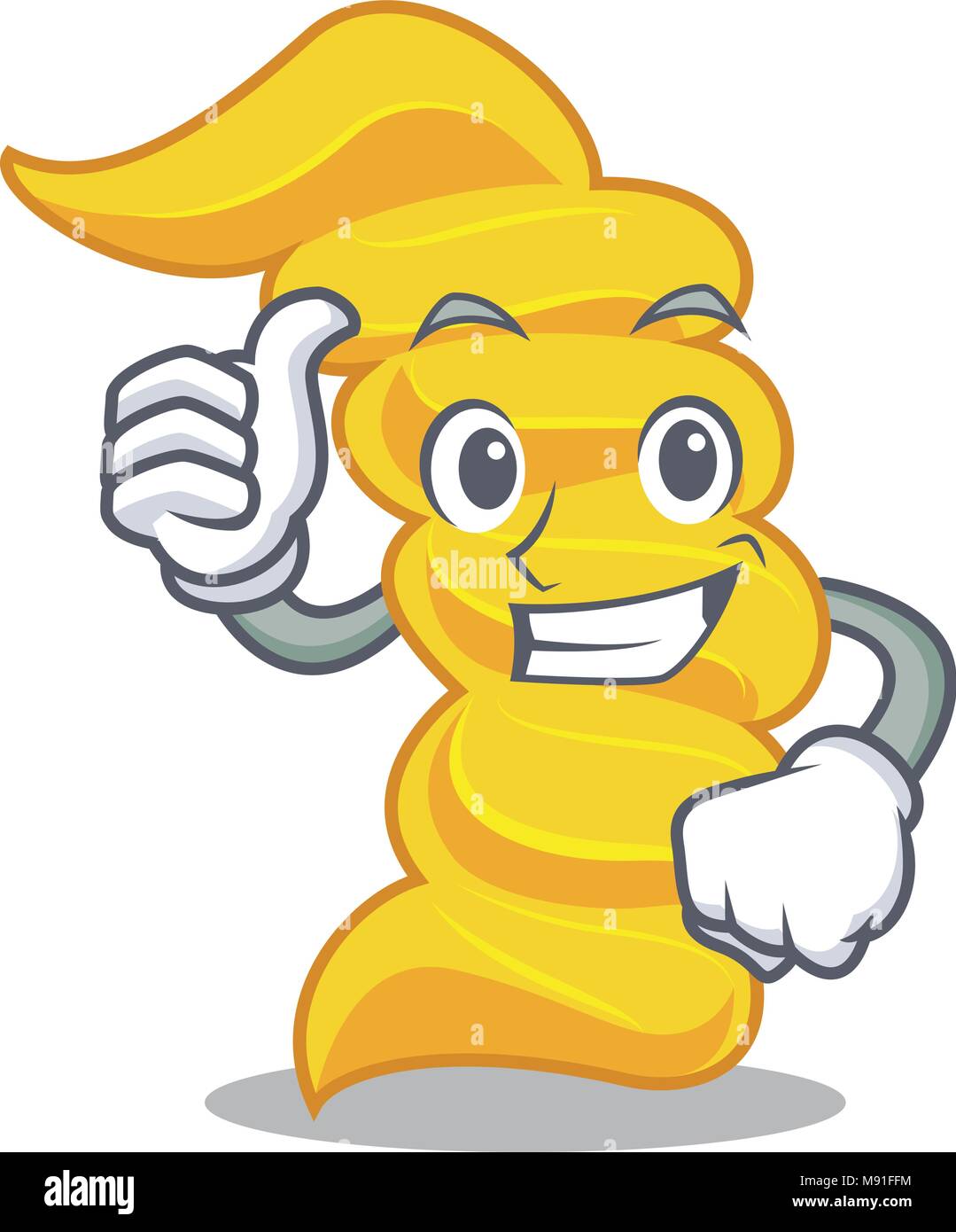 Thumbs up fusilli pasta character cartoon Stock Vector Image & Art - Alamy