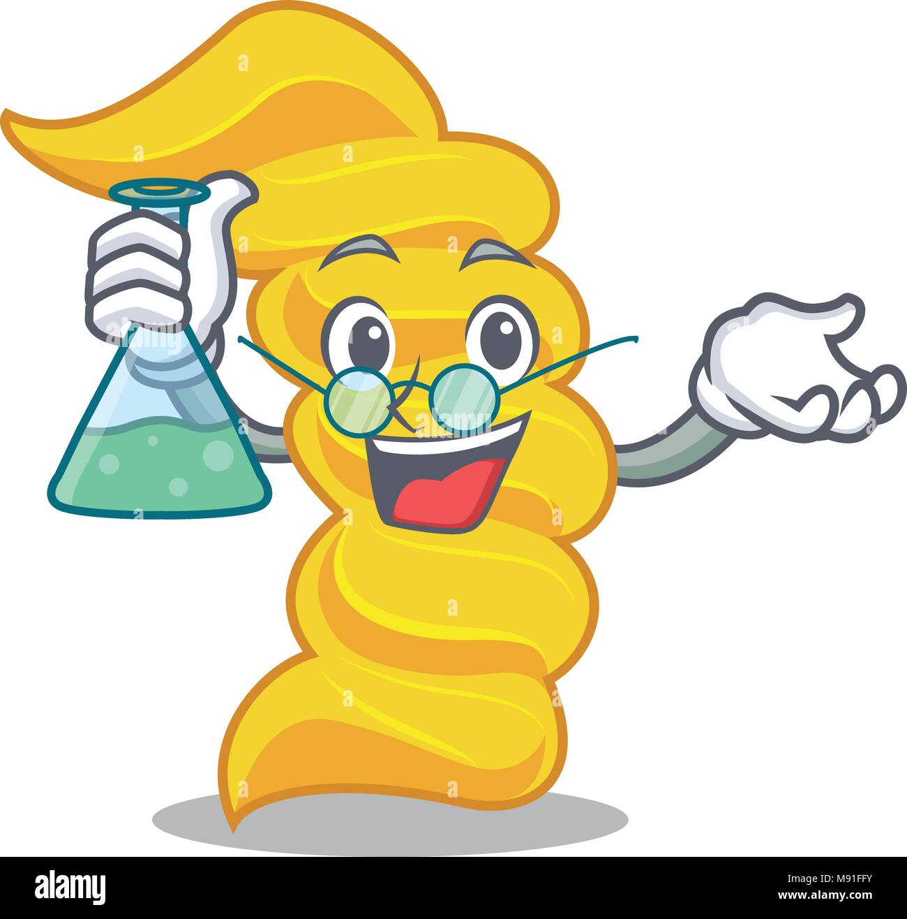 Professor fusilli pasta character cartoon Stock Vector Image & Art - Alamy
