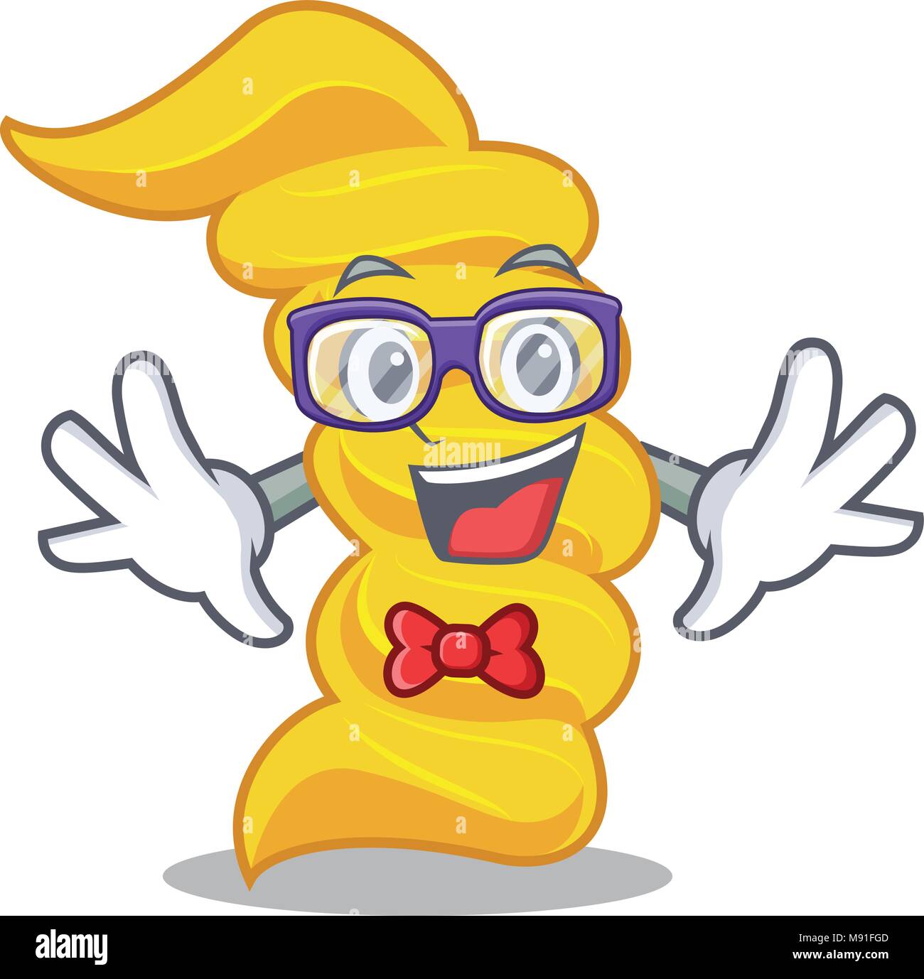 Geek fusilli pasta character cartoon Stock Vector Image & Art - Alamy