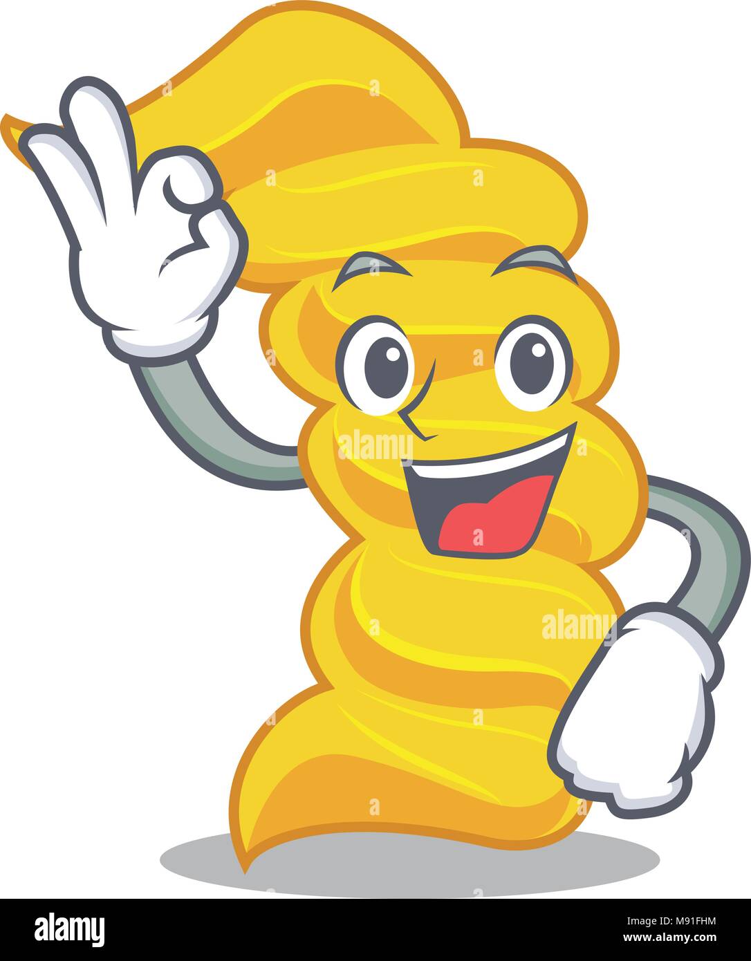 Okay fusilli pasta character cartoon Stock Vector Image & Art - Alamy