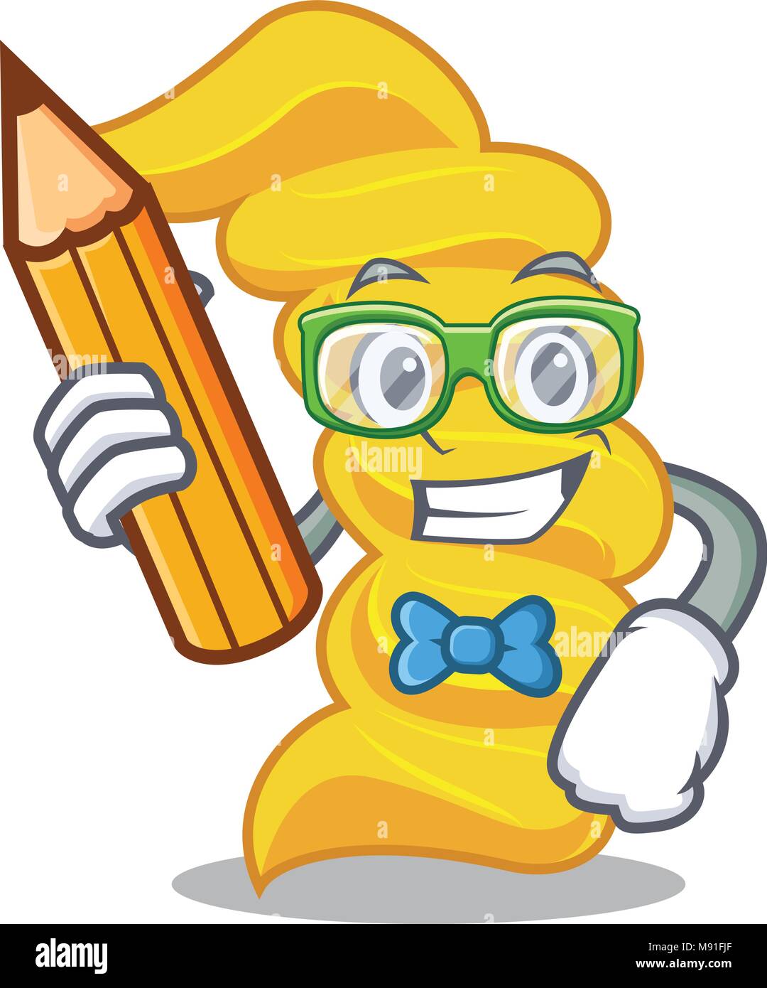 Student fusilli pasta character cartoon Stock Vector Image & Art - Alamy
