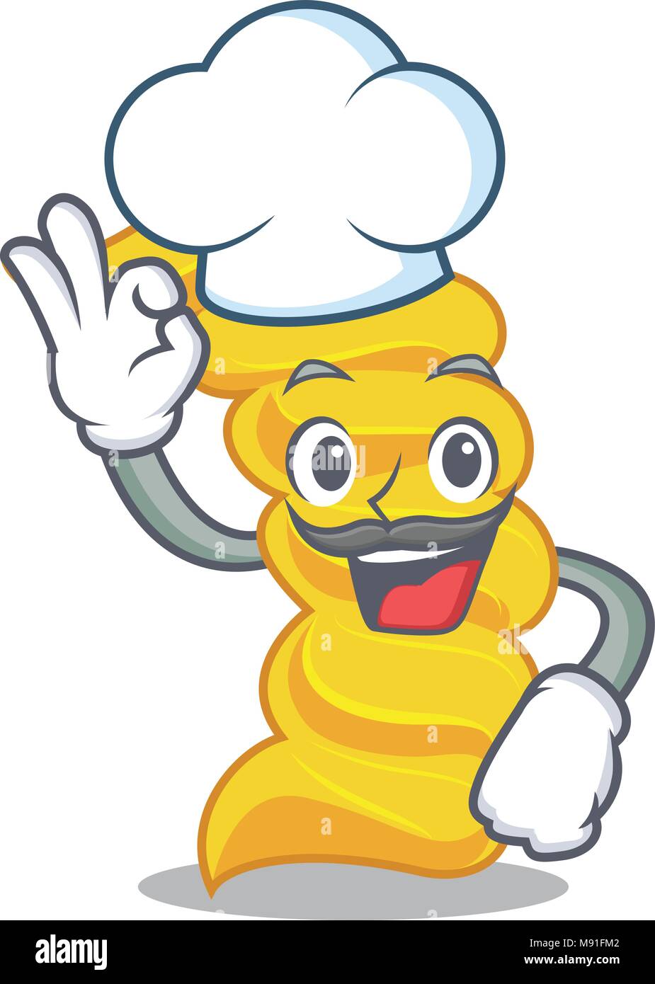 Chef fusilli pasta character cartoon Stock Vector Image & Art - Alamy
