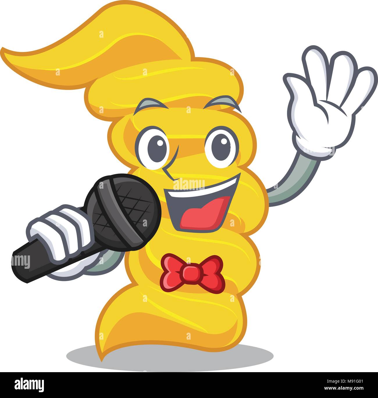 Singing fusilli pasta mascot cartoon Stock Vector Image & Art - Alamy