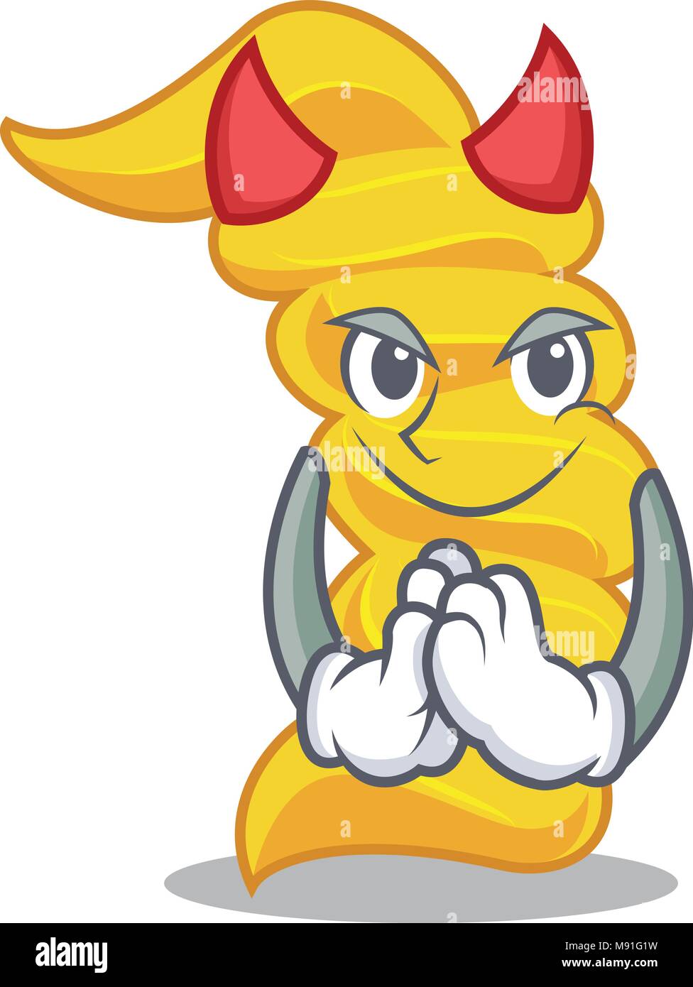 Devil fusilli pasta mascot cartoon Stock Vector Image & Art - Alamy