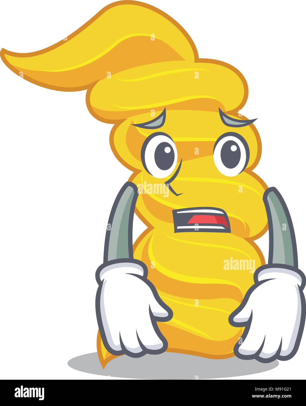 Tired fusilli pasta mascot cartoon Stock Vector Image & Art - Alamy