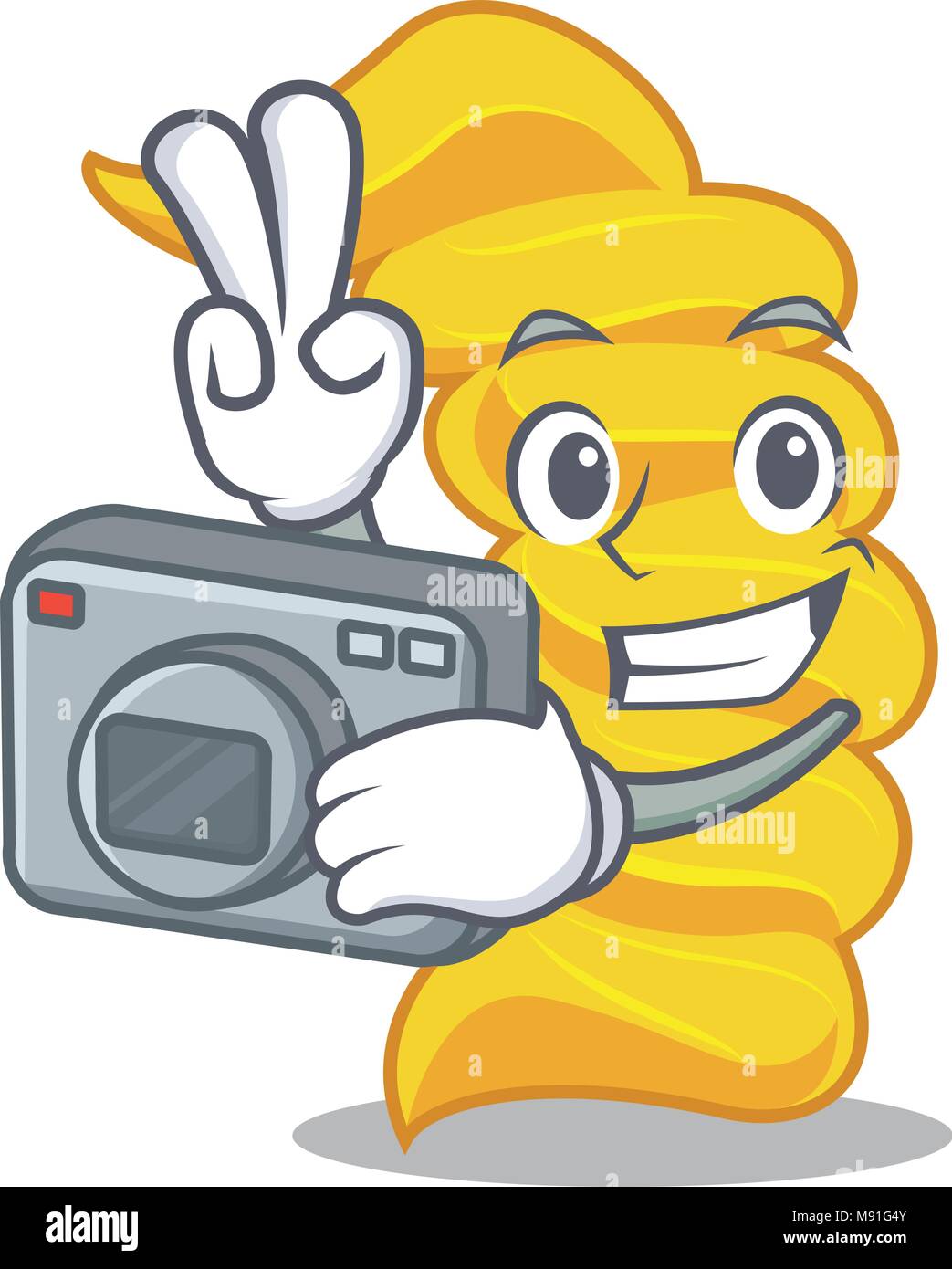 Photographer fusilli pasta mascot cartoon Stock Vector Image & Art - Alamy