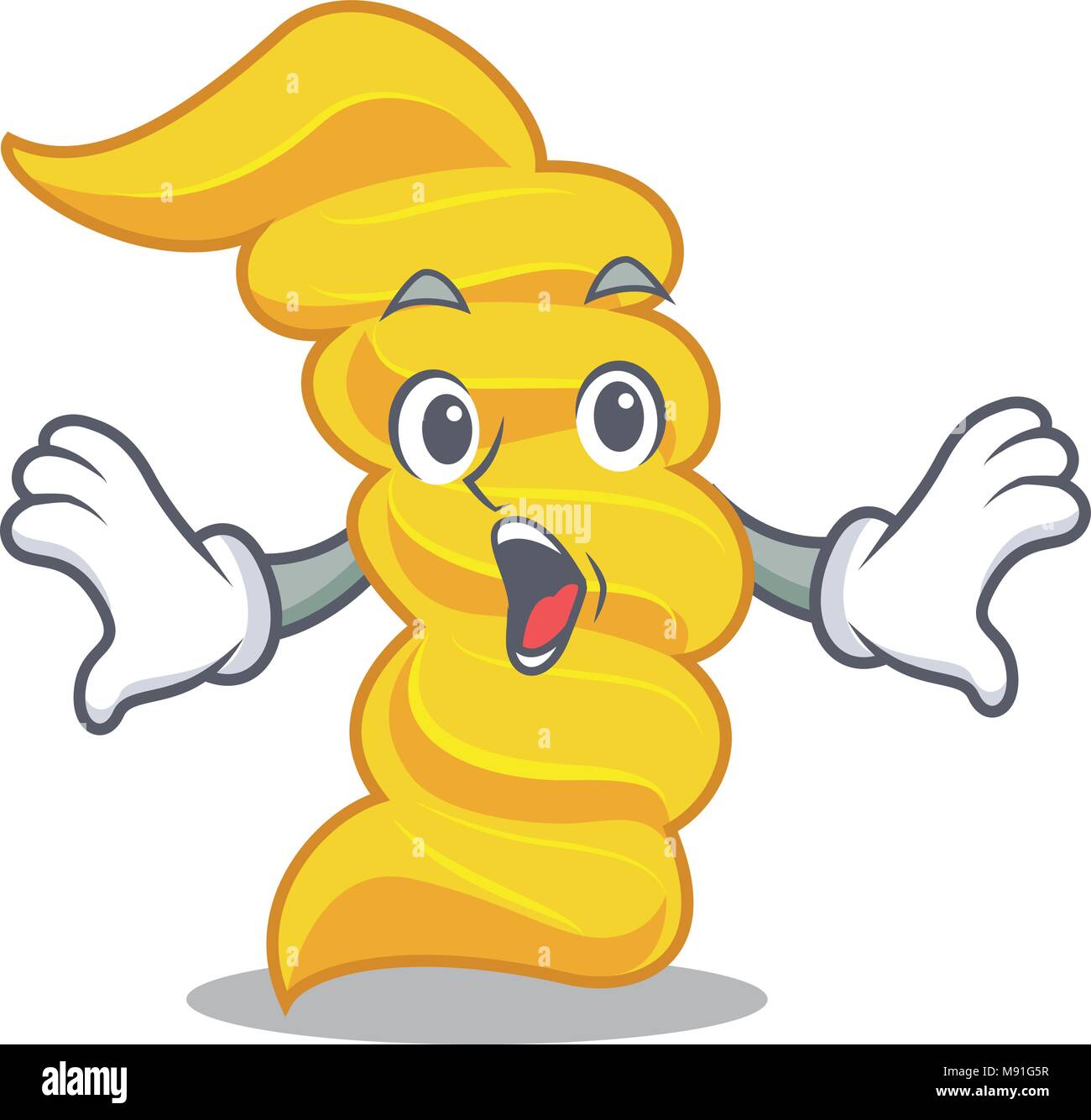 Surprised fusilli pasta mascot cartoon Stock Vector Image & Art - Alamy