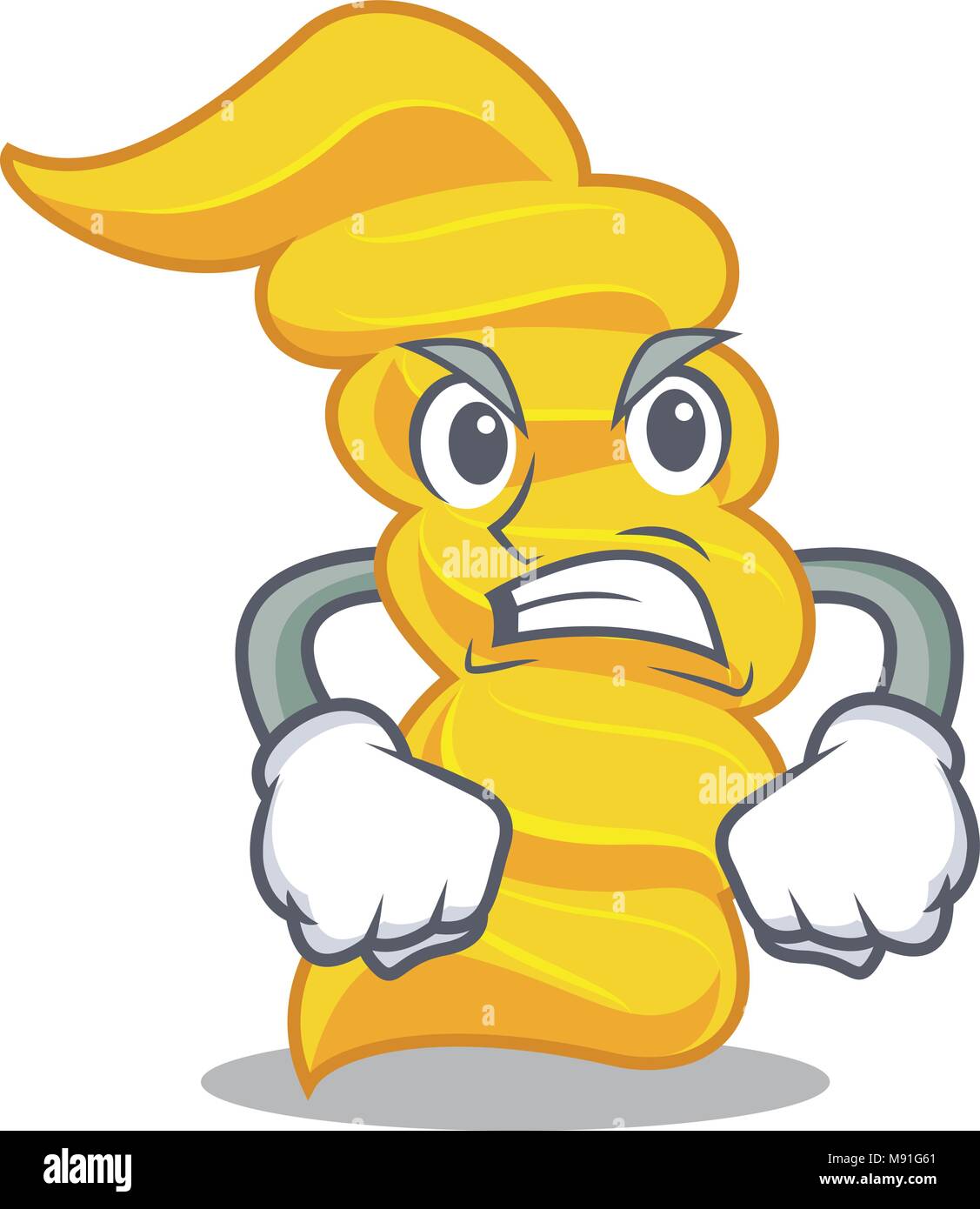 Angry fusilli pasta mascot cartoon Stock Vector Image & Art - Alamy