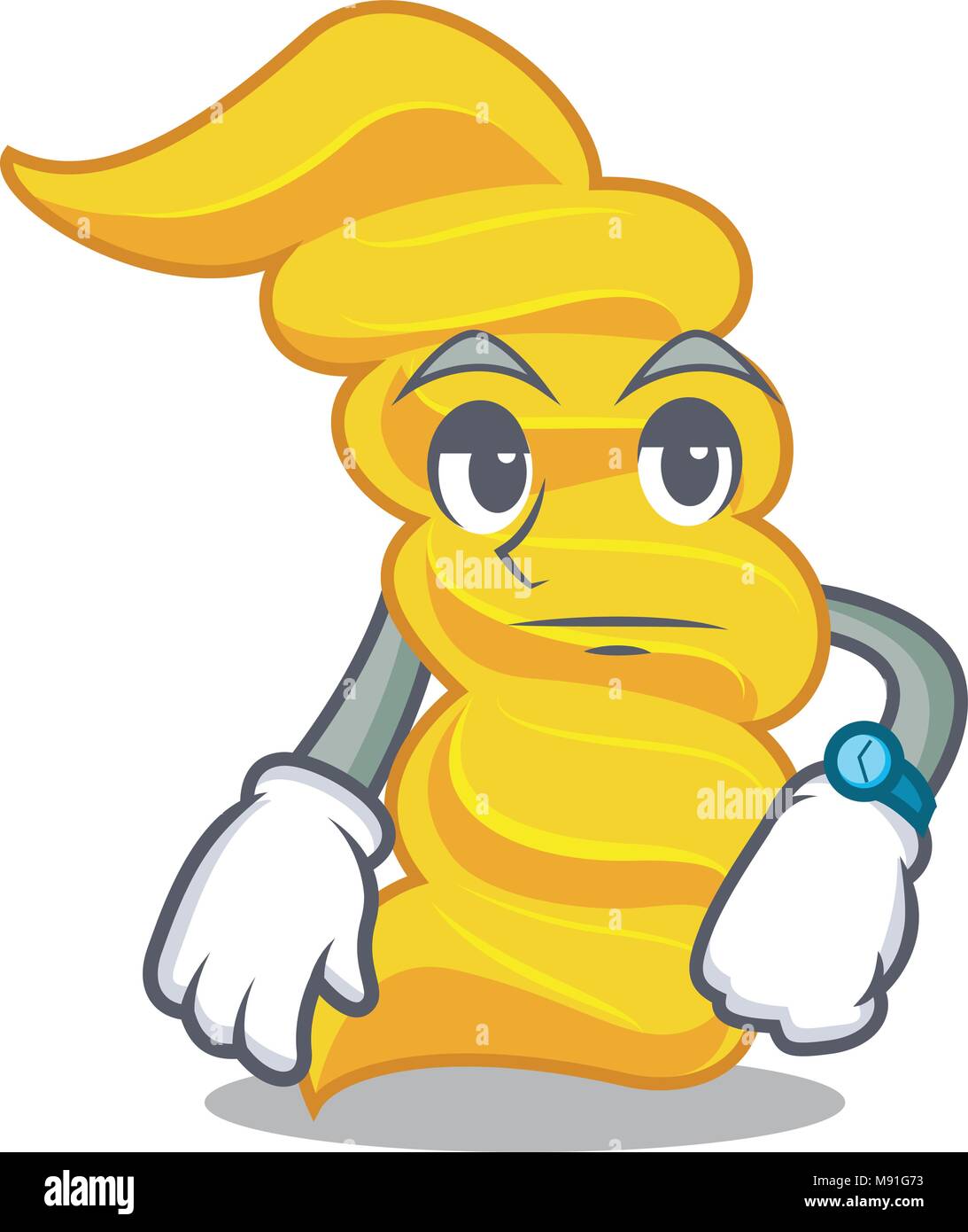 Waiting fusilli pasta mascot cartoon Stock Vector Image & Art - Alamy