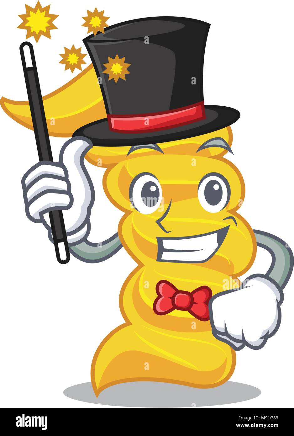 Magician fusilli pasta mascot cartoon Stock Vector Image & Art - Alamy