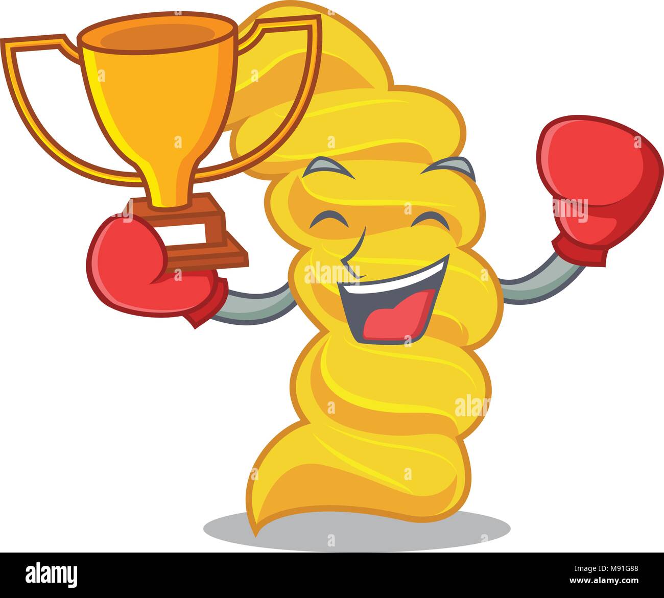Boxing winner fusilli pasta mascot cartoon Stock Vector Image & Art - Alamy
