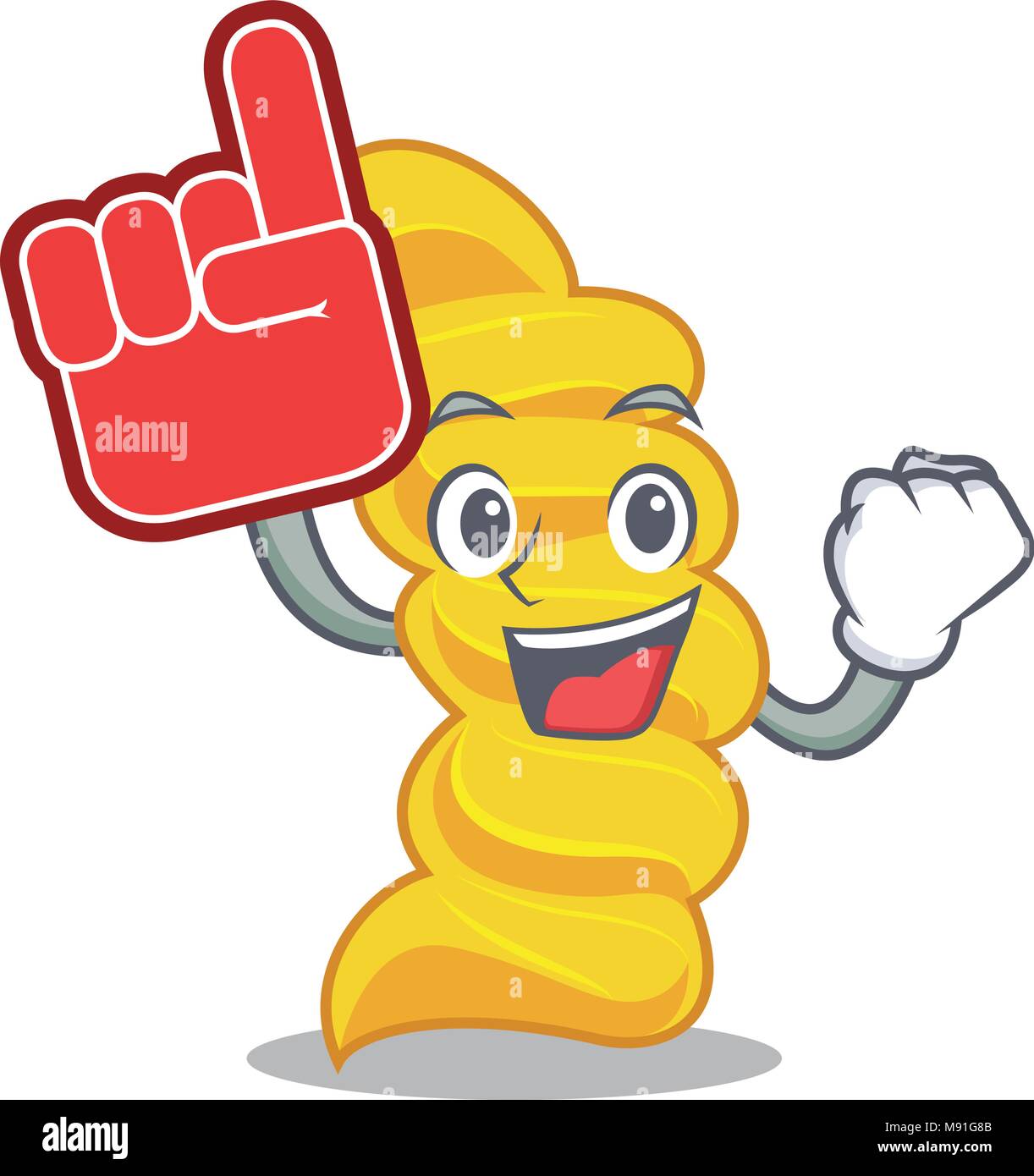 Foam finger fusilli pasta mascot cartoon Stock Vector Image & Art - Alamy
