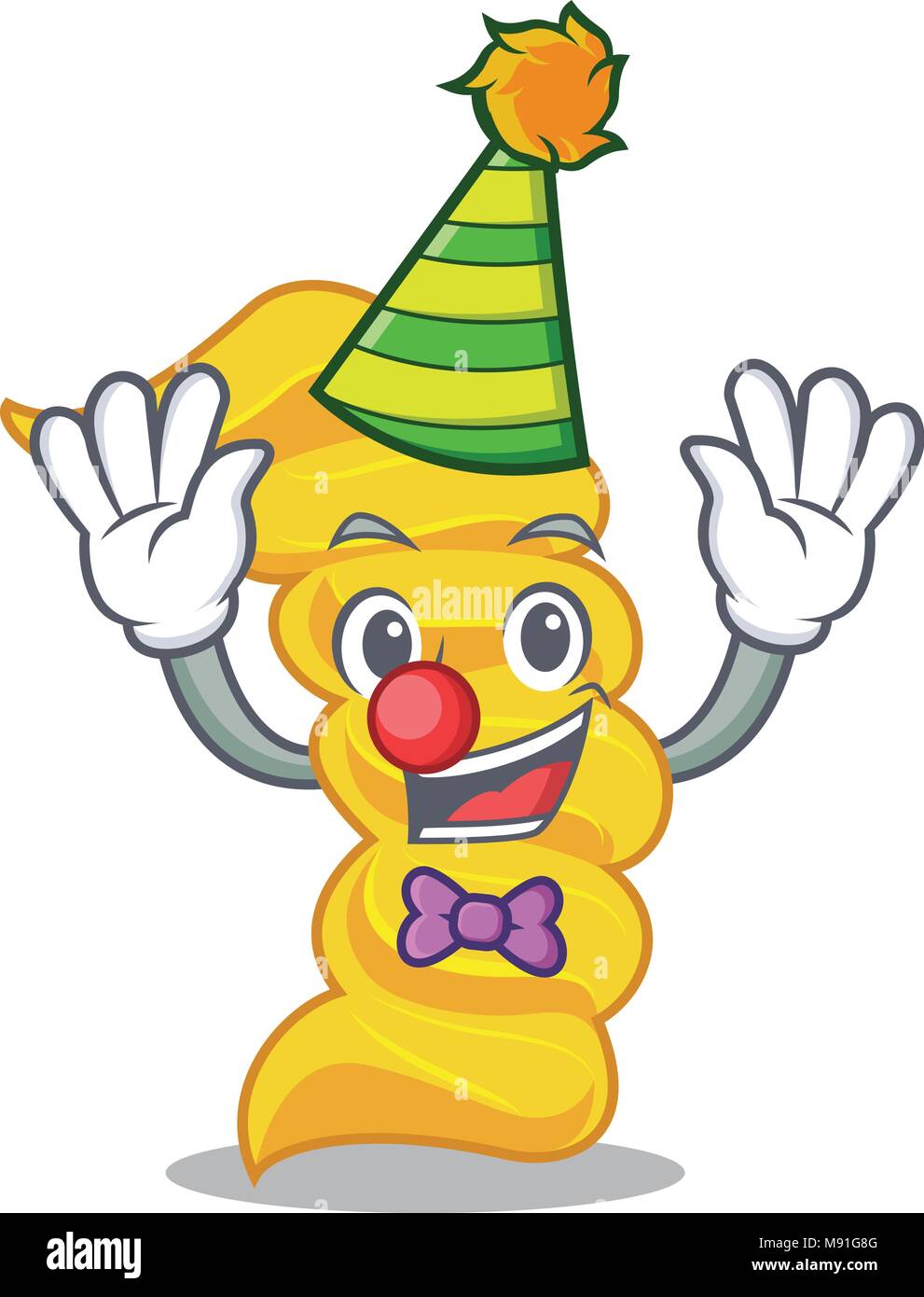 Clown fusilli pasta mascot cartoon Stock Vector Image & Art - Alamy