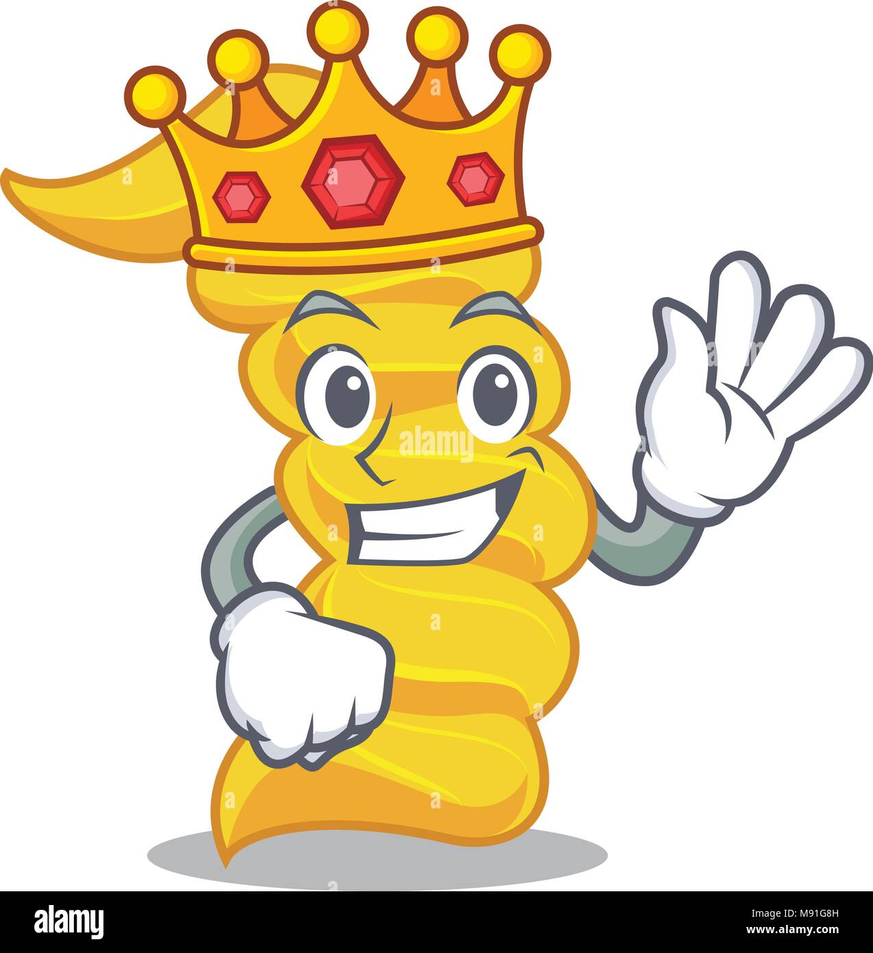 King fusilli pasta mascot cartoon Stock Vector Image & Art - Alamy
