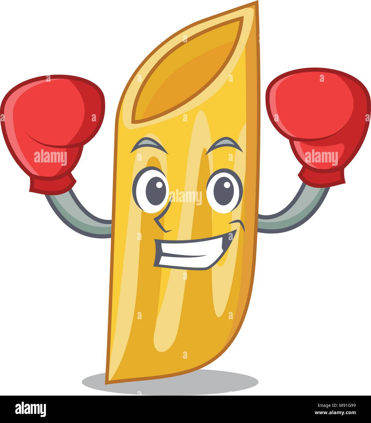 Boxing penne pasta character cartoon Stock Vector Image & Art - Alamy