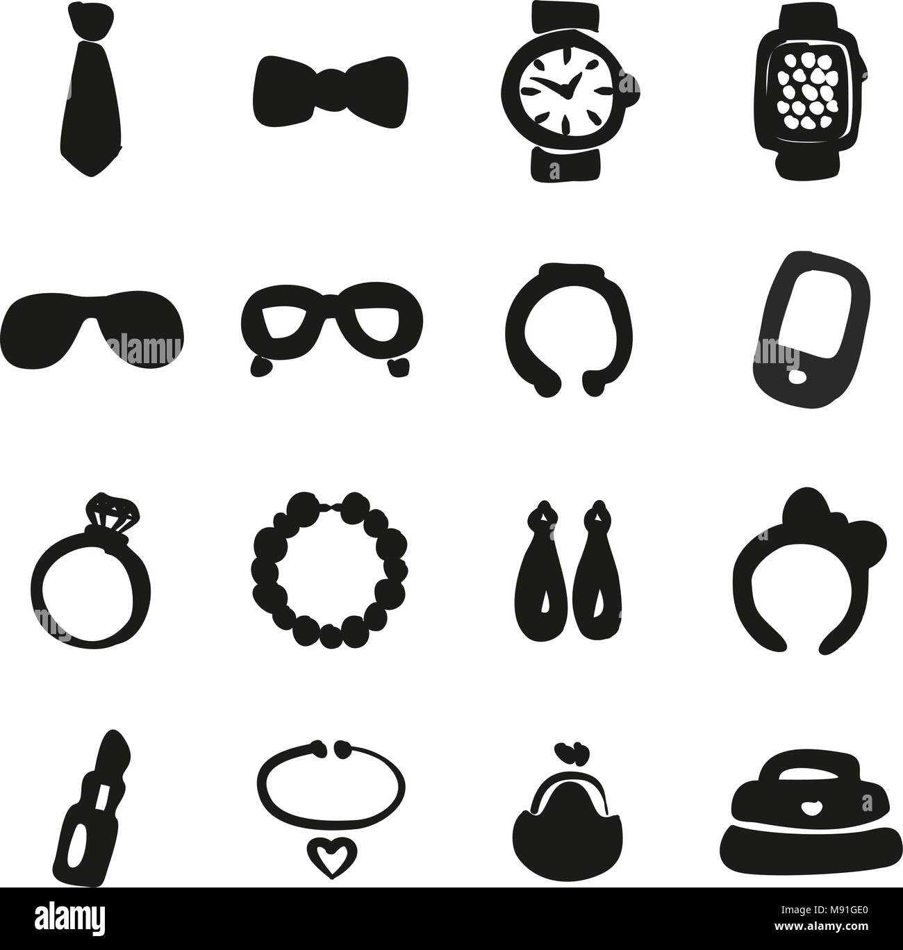 Accessories Icons Freehand Fill Stock Vector Image & Art - Alamy