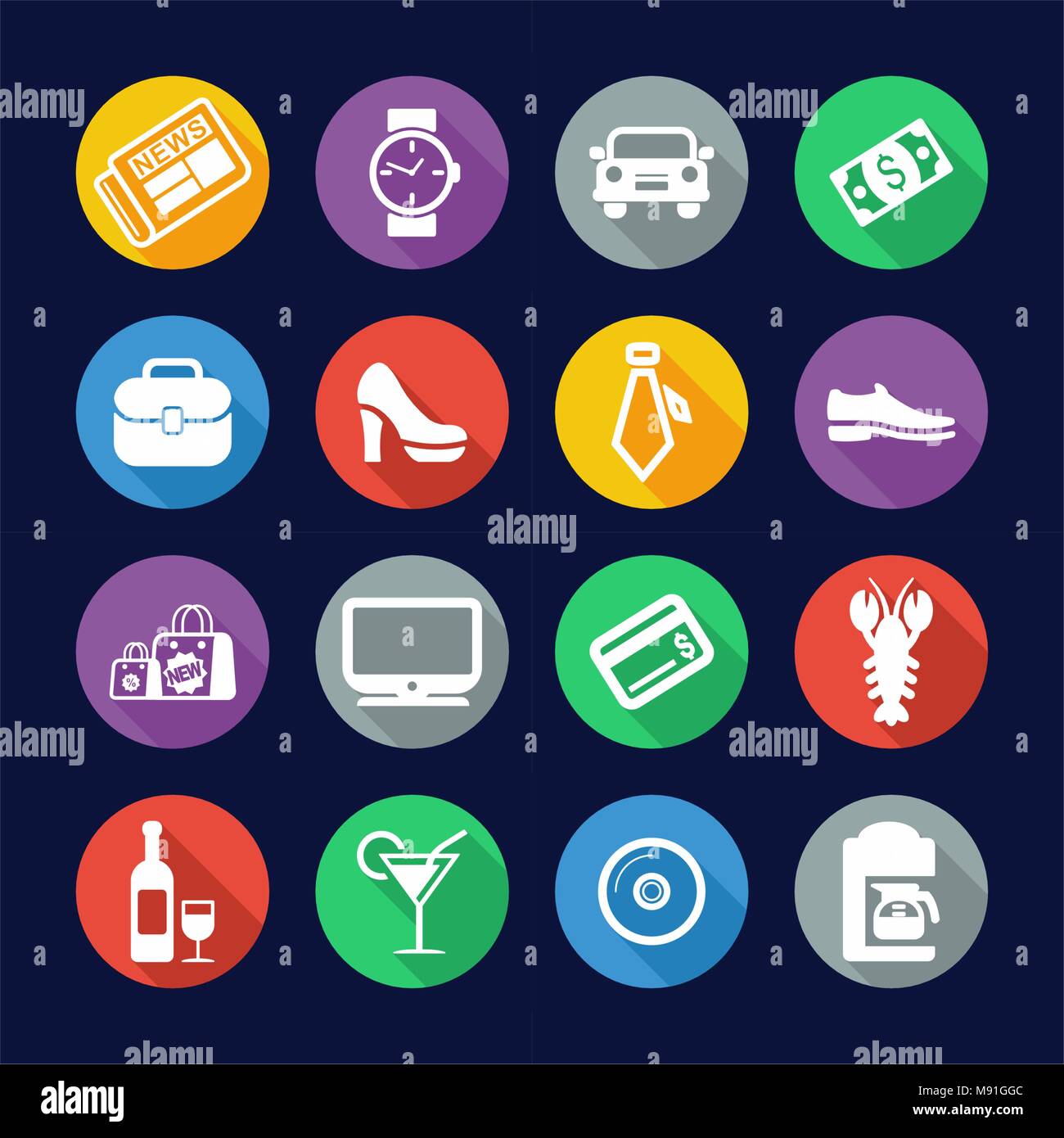 Adult Icons Flat Design Circle Stock Vector Image & Art - Alamy