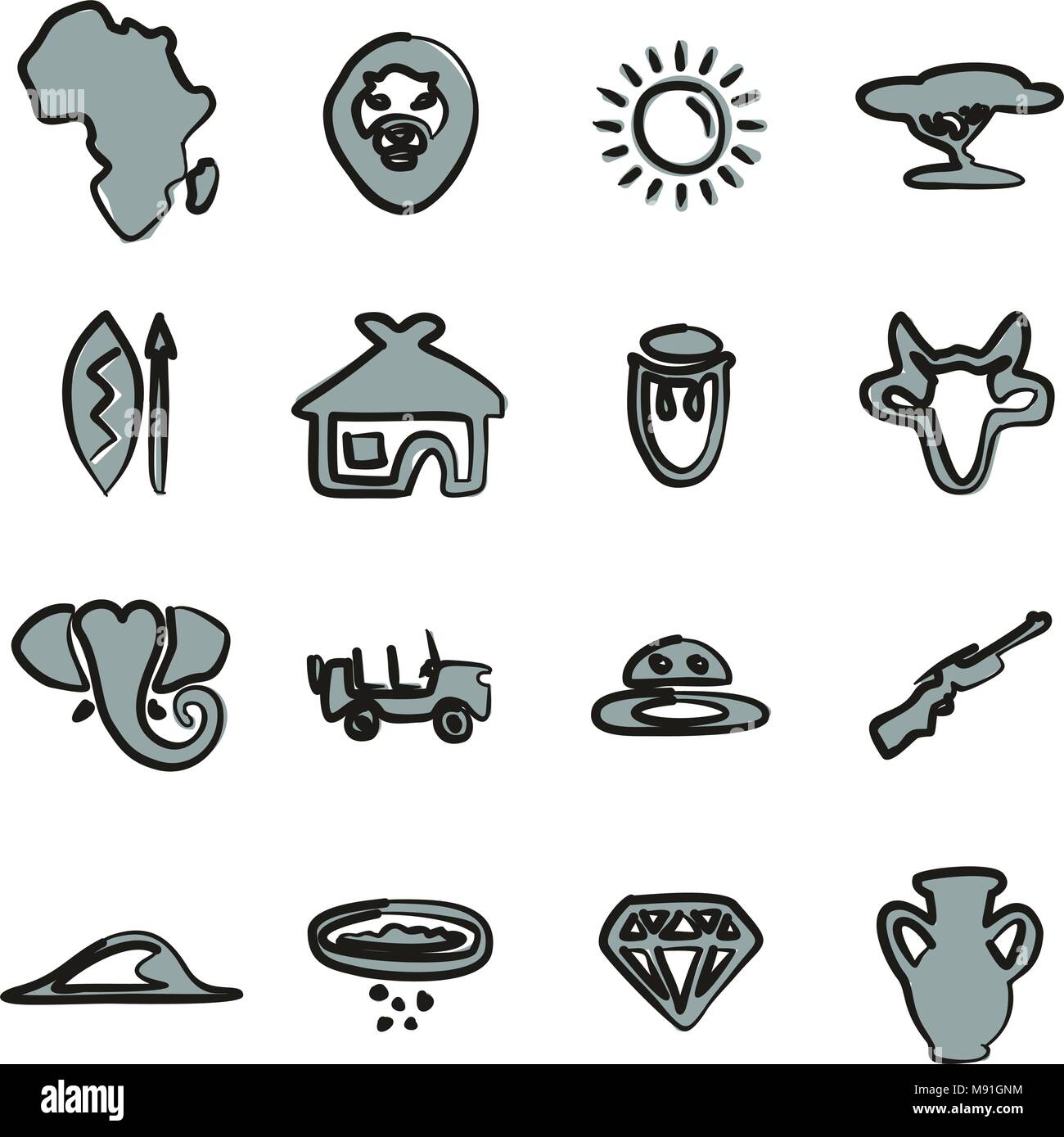 African hut silhouette Stock Vector Images - Alamy