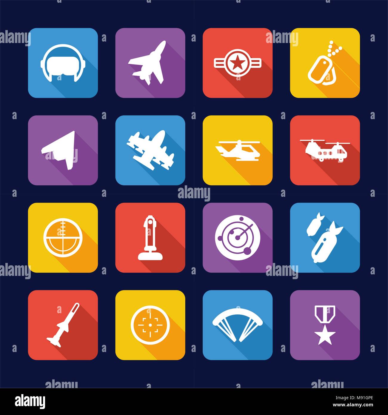 Air Force Icons Flat Design Stock Vector Image & Art - Alamy