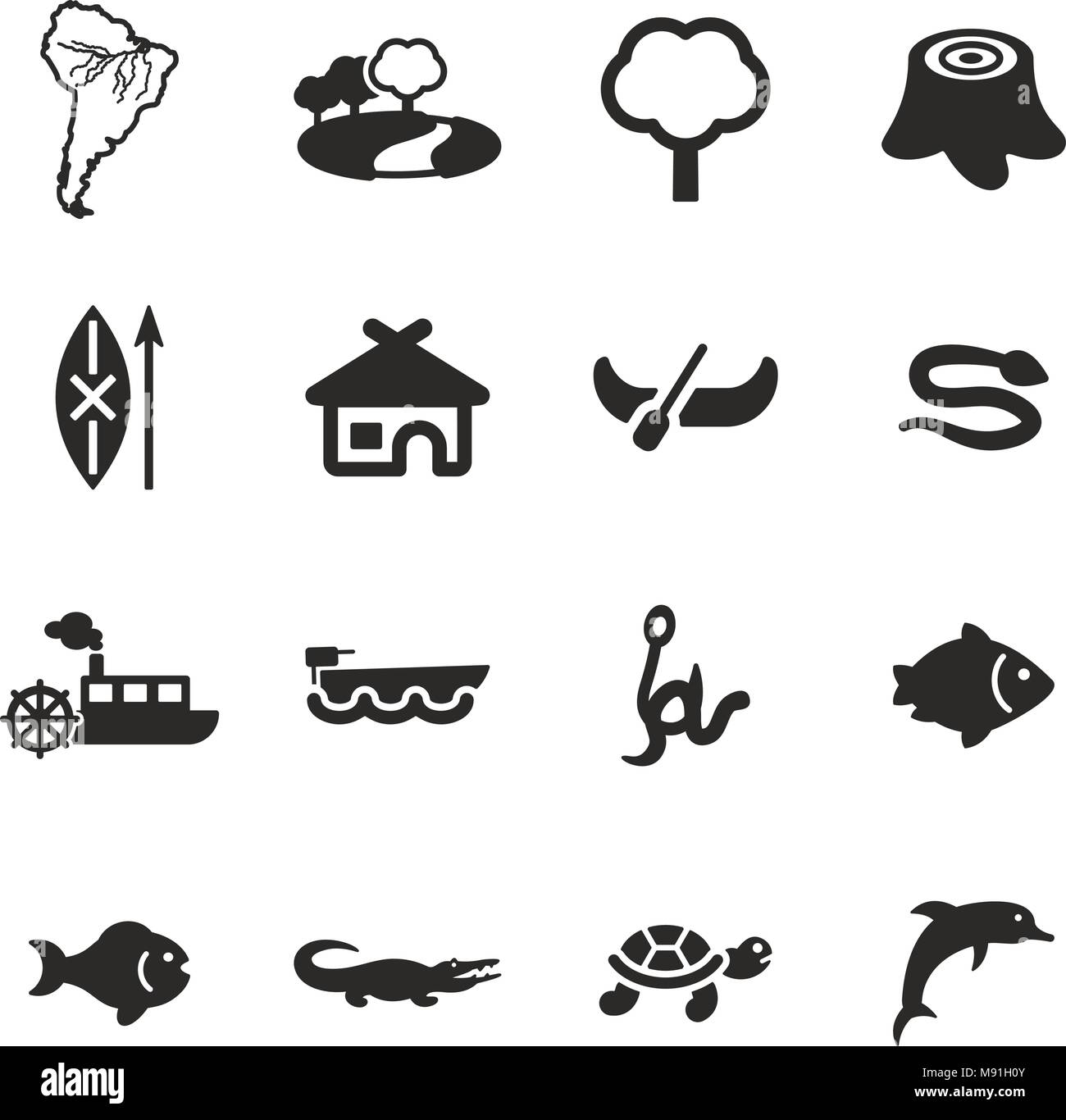 Amazon river Stock Vector Images - Alamy