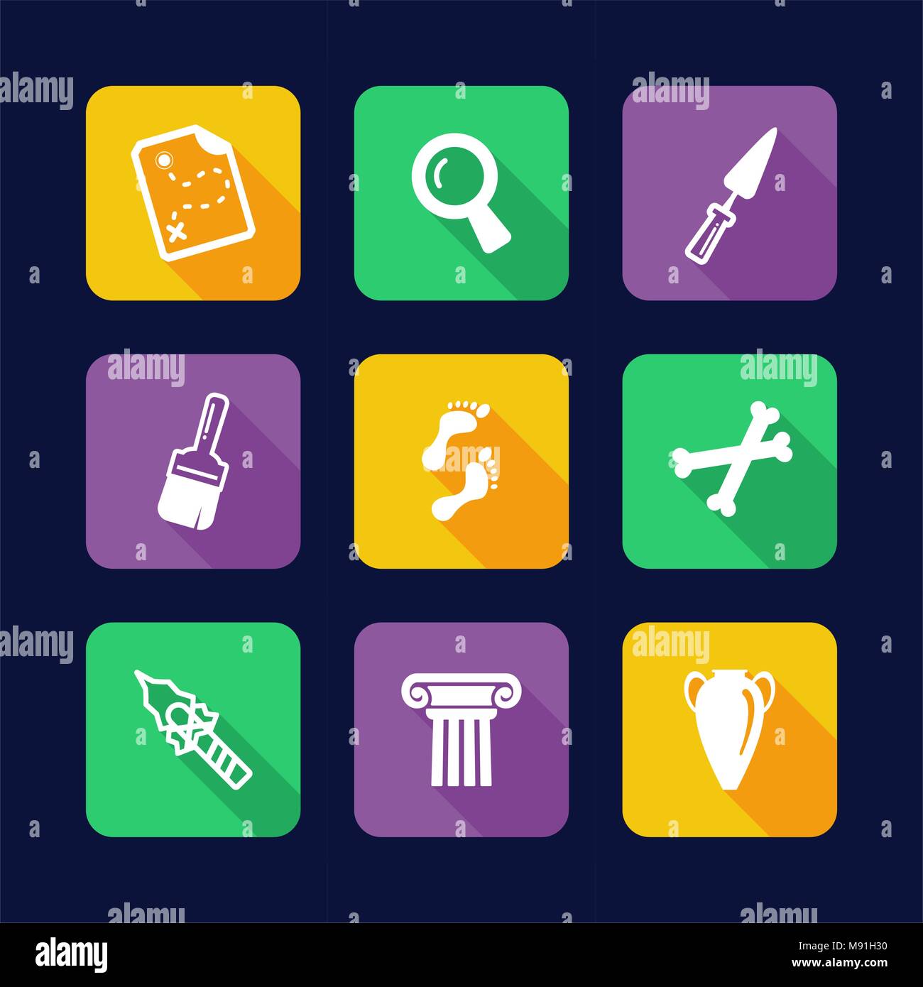 Archaeology Icons Flat Design Stock Vector Image & Art - Alamy