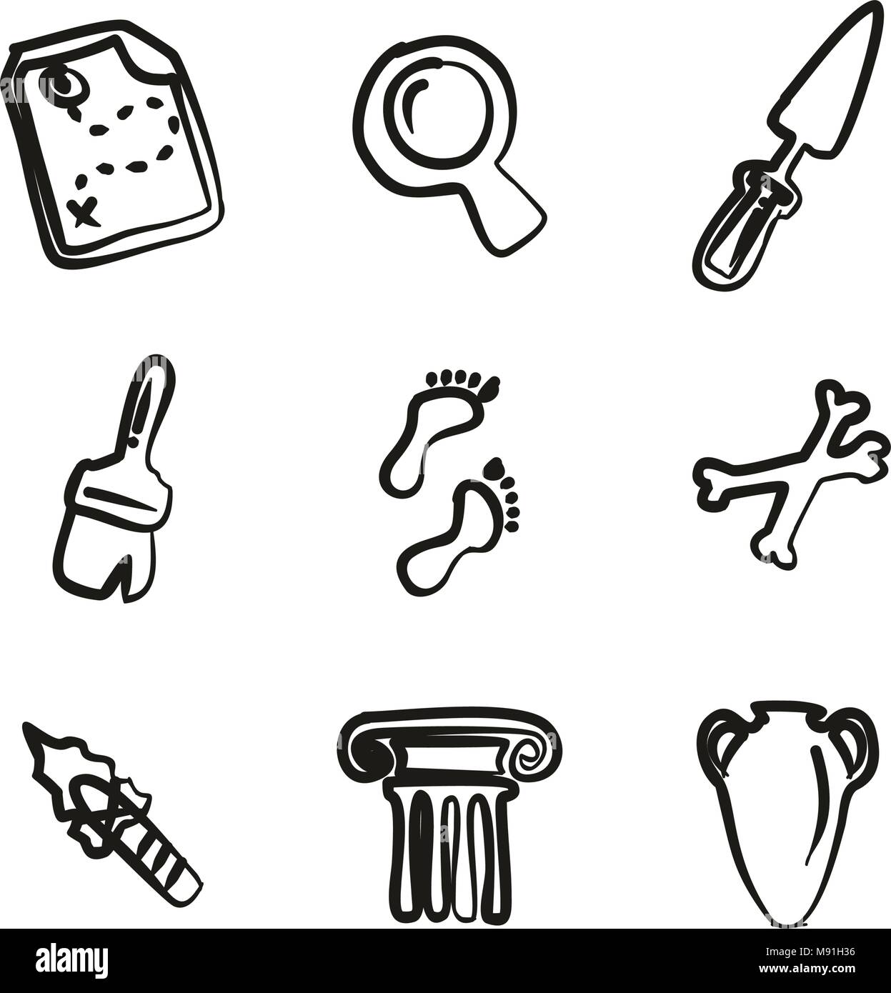 Archaeology Icons Freehand Stock Vector Image & Art - Alamy