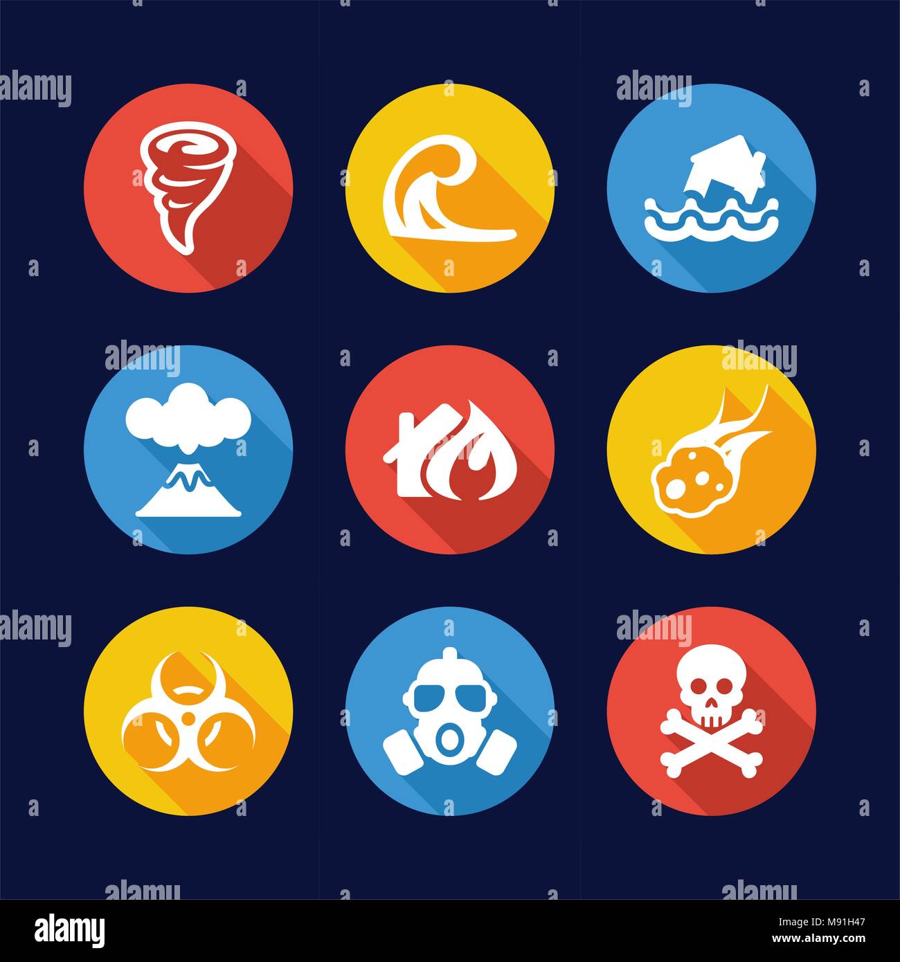 Armageddon Icons Flat Design Circle Stock Vector Image & Art - Alamy