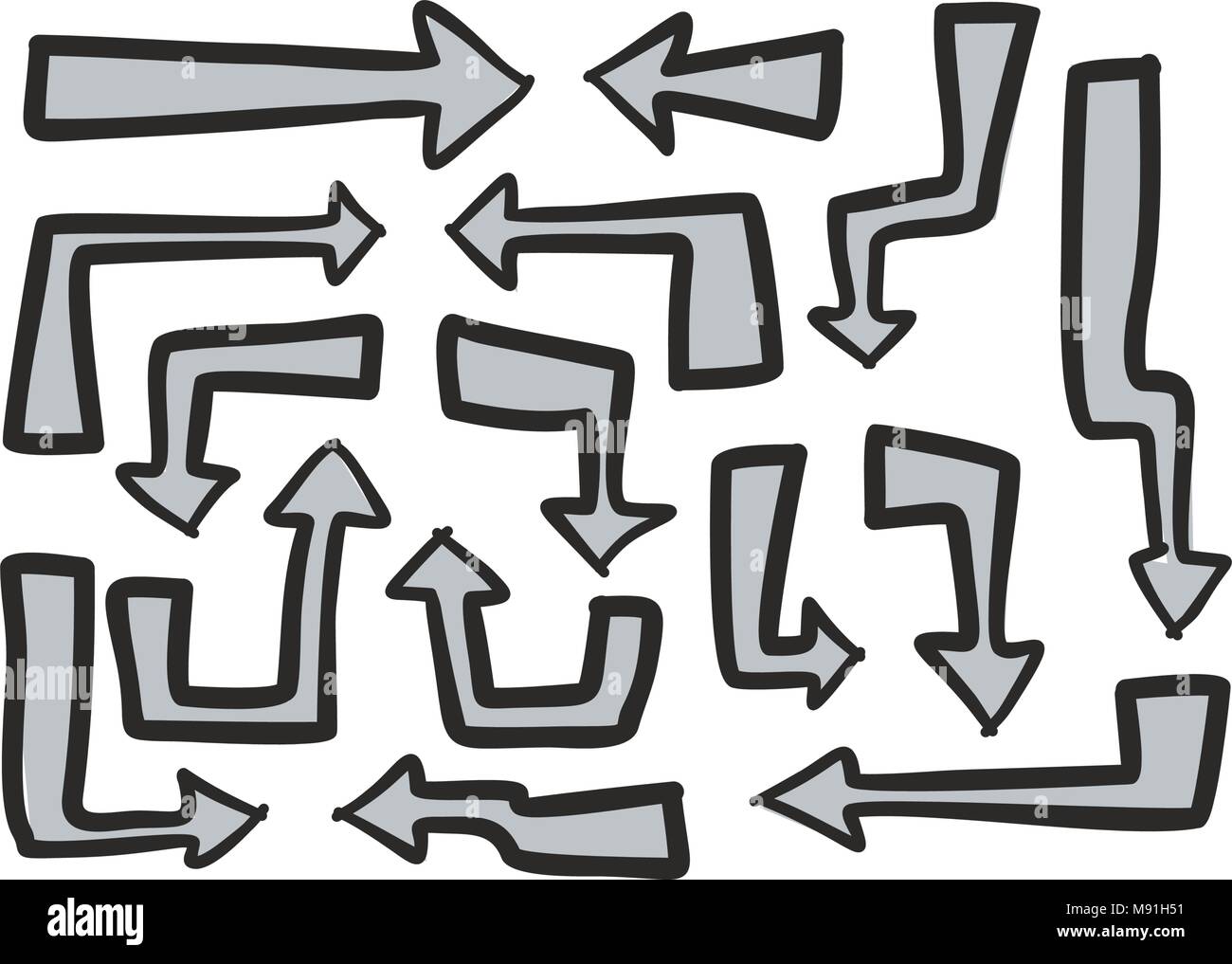 Direction arrow flat color Stock Vector Images - Alamy