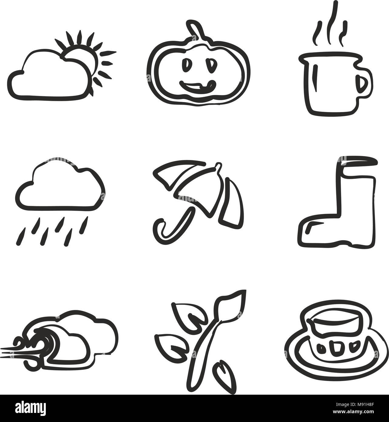 Pumpkin design autumn season Black and White Stock Photos & Images - Alamy