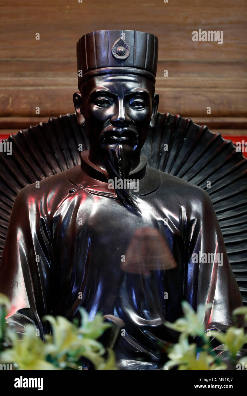Temple of Literature. Statue of Chu van An Hanoi. Vietnam Stock Photo ...