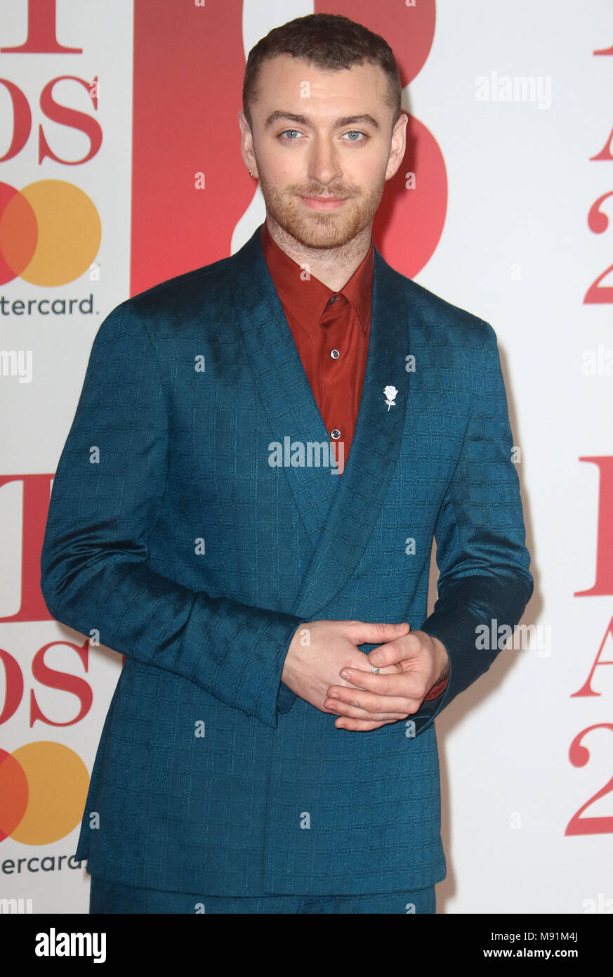 Feb 21, 2018 - Sam Smith attending BRITS Awards 2018 at The O2 Arena ...