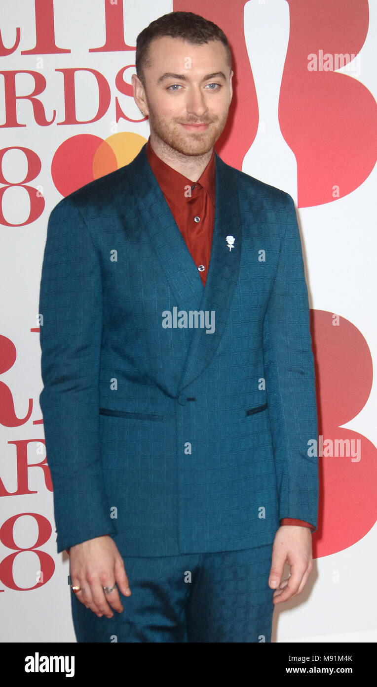 Feb 21, 2018 - Sam Smith attending BRITS Awards 2018 at The O2 Arena ...