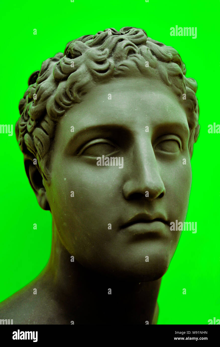 Greek-Roman bust in neoclassical style revisited in a modern way Stock ...