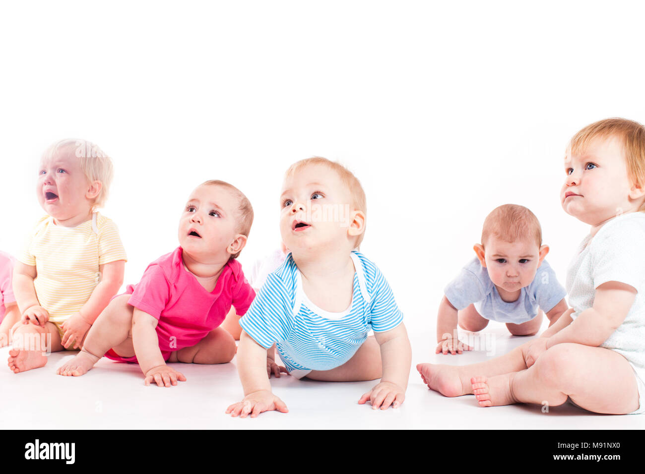 Crying and scared babies Stock Photo - Alamy